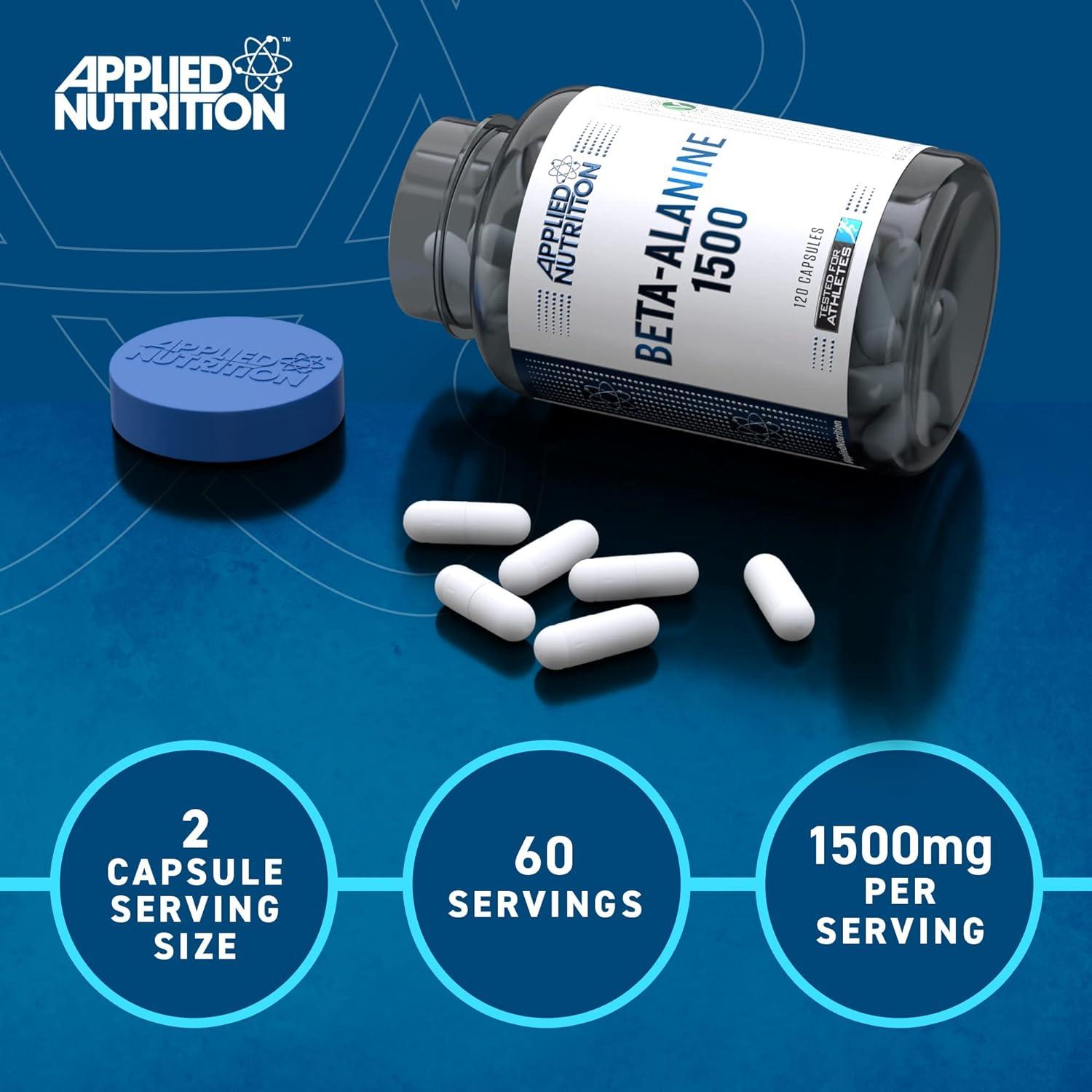 Applied Nutrition Beta Alanine 1500 - 750mg Per Capsule - 120 Capsules ...