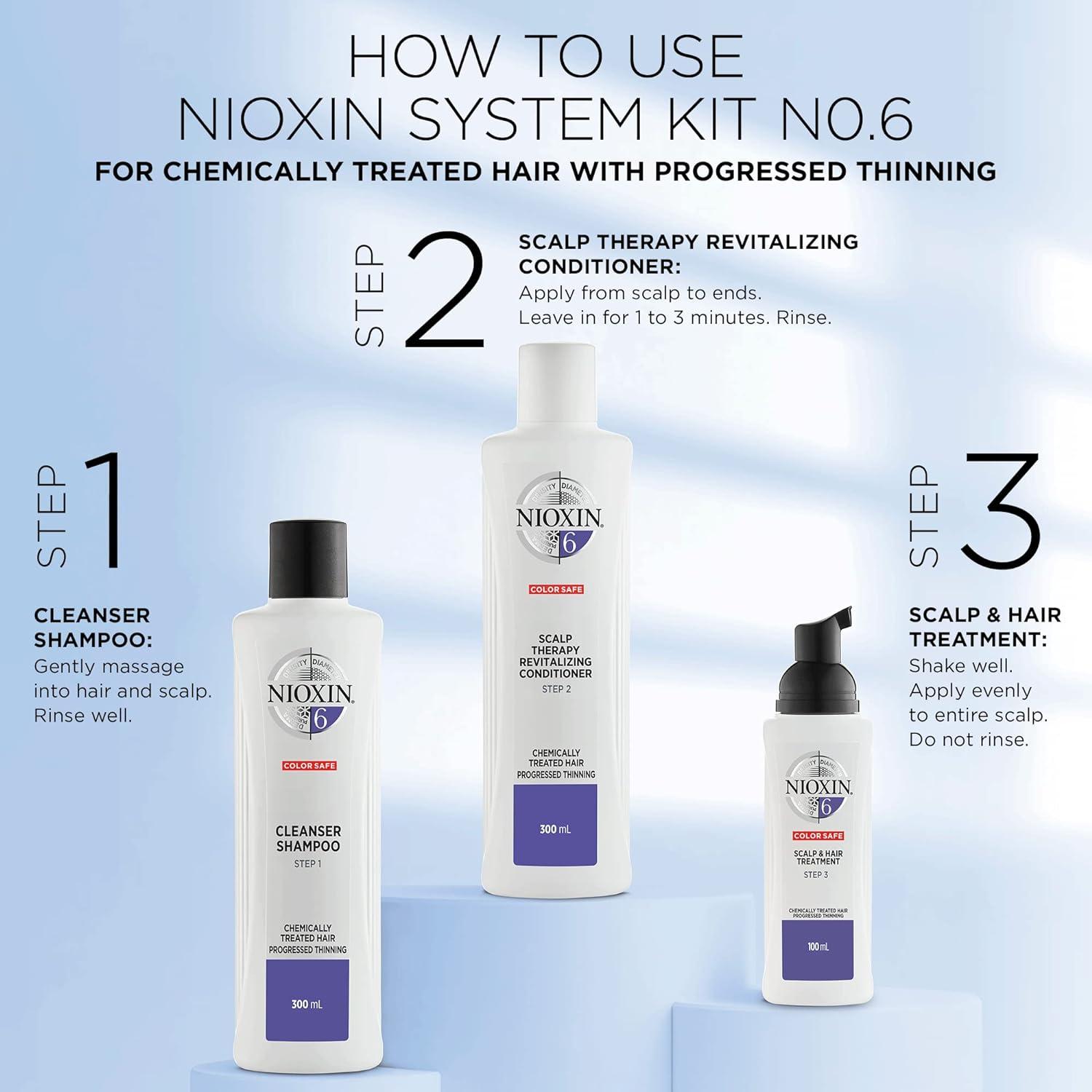 Nioxin 3-Part System 6 Loyalty Kit for Chemically Treated Hair - 3 ...
