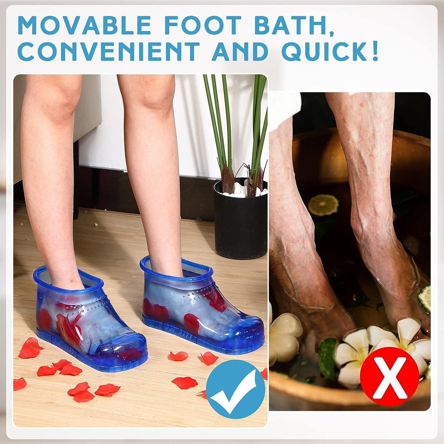 Newcotte Portable Massage Foot Bath Shoes - Large Foot Soak Boots for ...