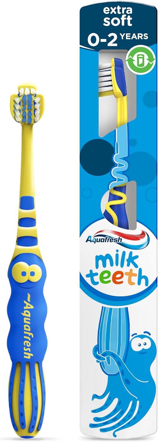 Aquafresh Kids Milk Teeth Toothbrush | Soft Bristles | Ages 0-2 ...