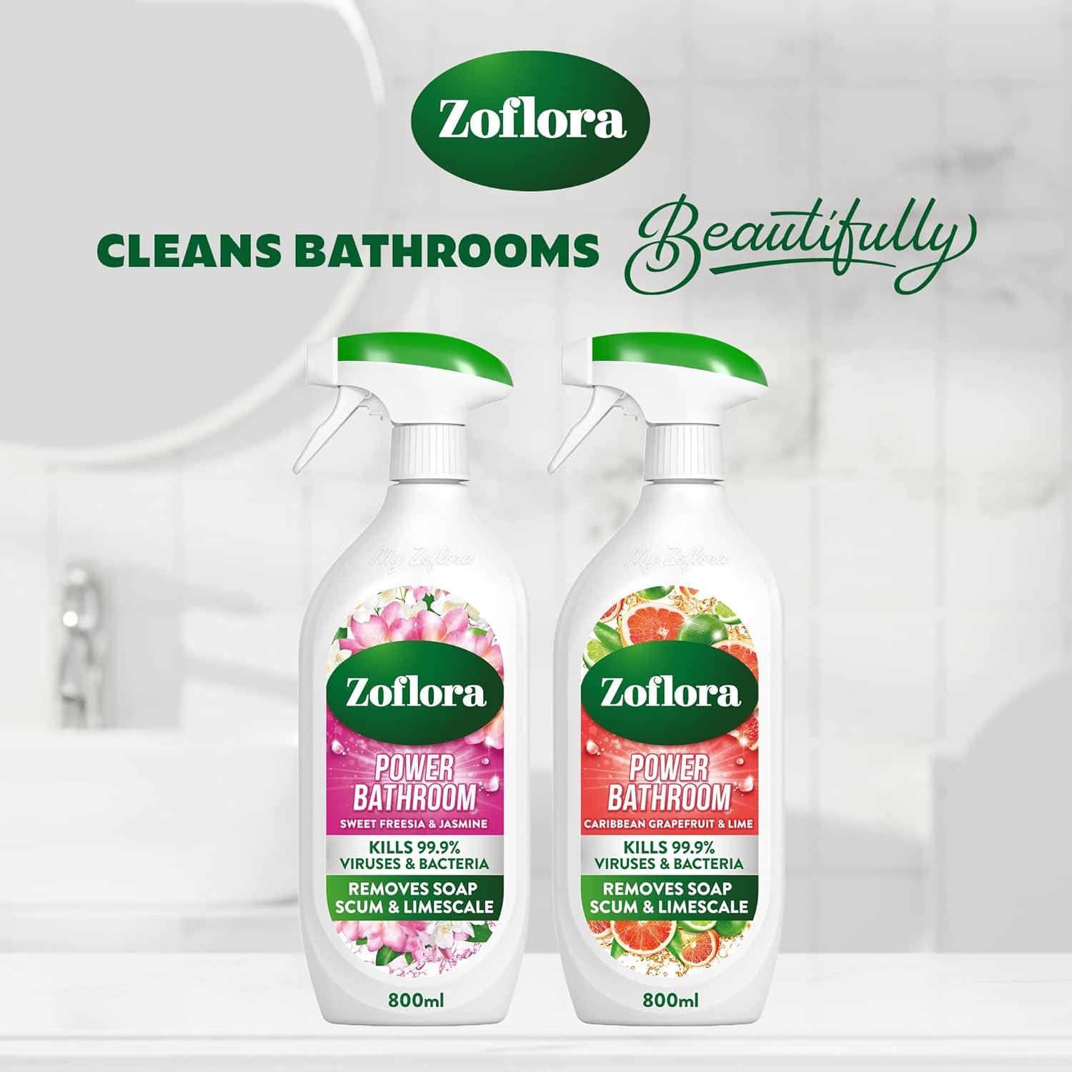 Zoflora Sweet Freesia & Jasmine Power Bathroom Cleaner 800ml ...