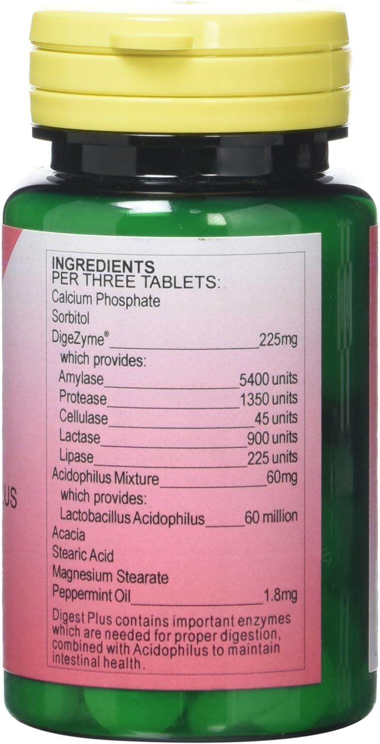 Health Plus Digest Plus Digestive Enzyme Supplement - 60 Chewable ...
