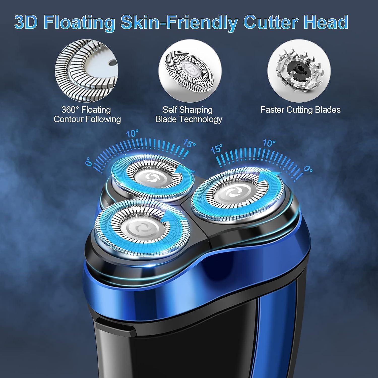 NWOUIIAY Electric Razor Shavers for Men - Wet/Dry with 3 Rotating Heads ...