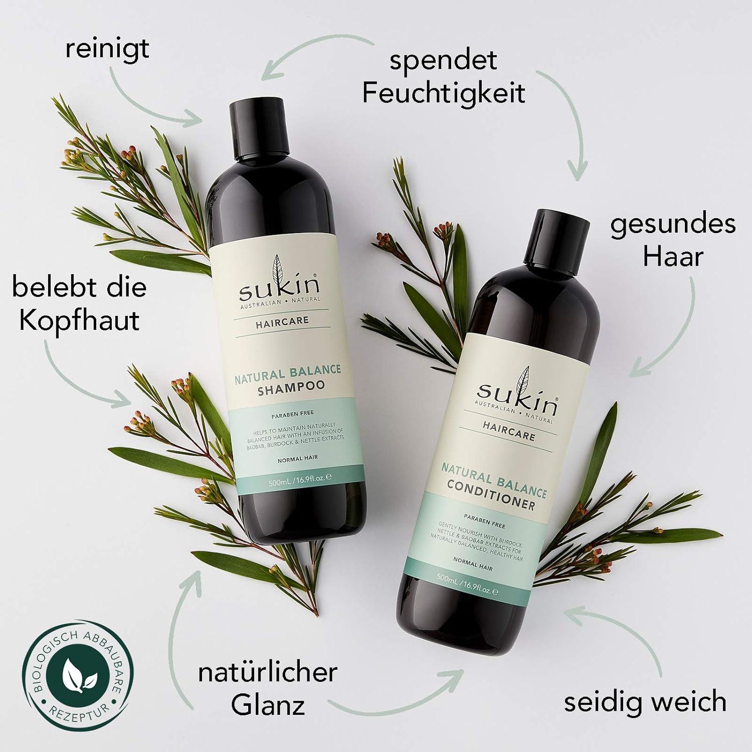 Sukin Natural Balance Shampoo 500ml - Gentle & Nourishing Hair Care ...