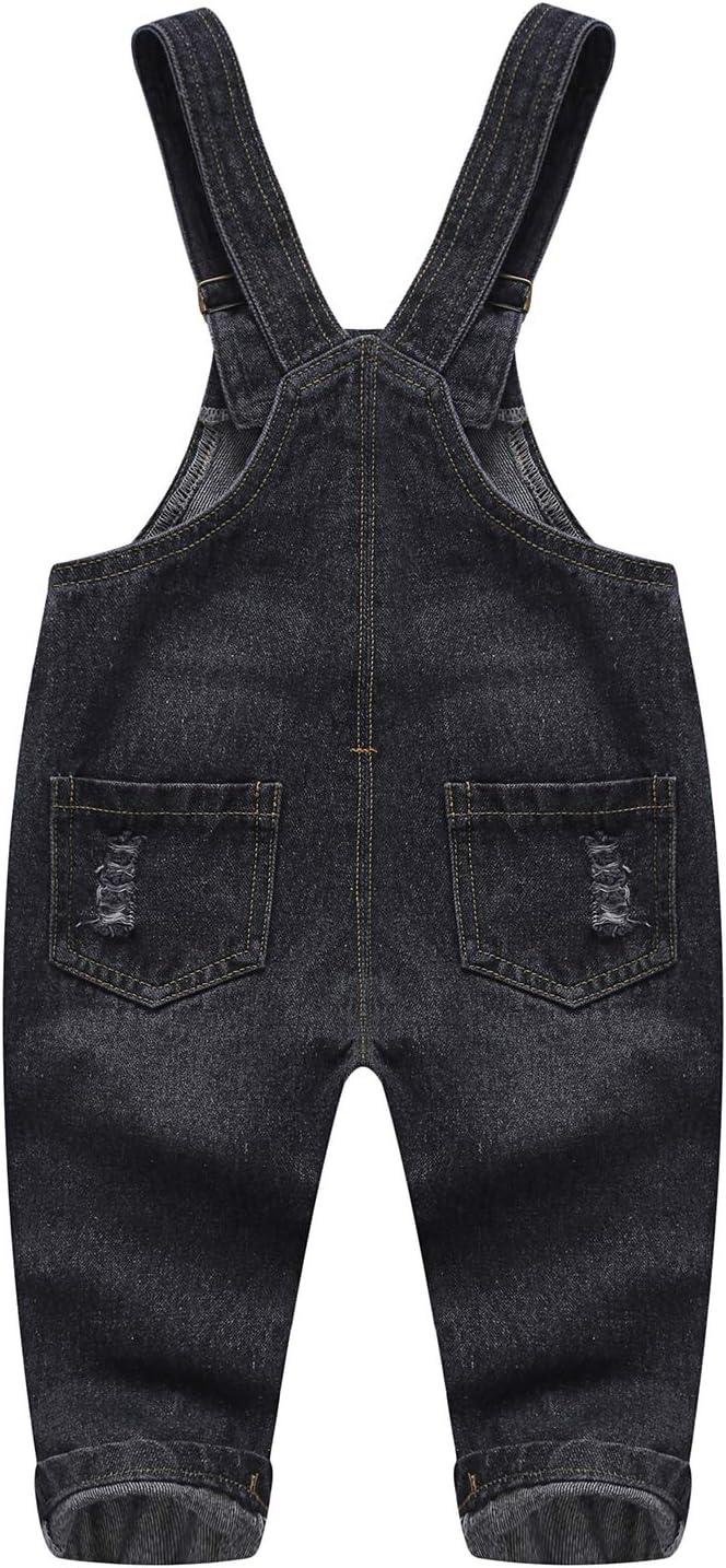 KIDSCOOL SPACE Baby Jean Overalls | Toddler Ripped Denim Workwear | 12 ...