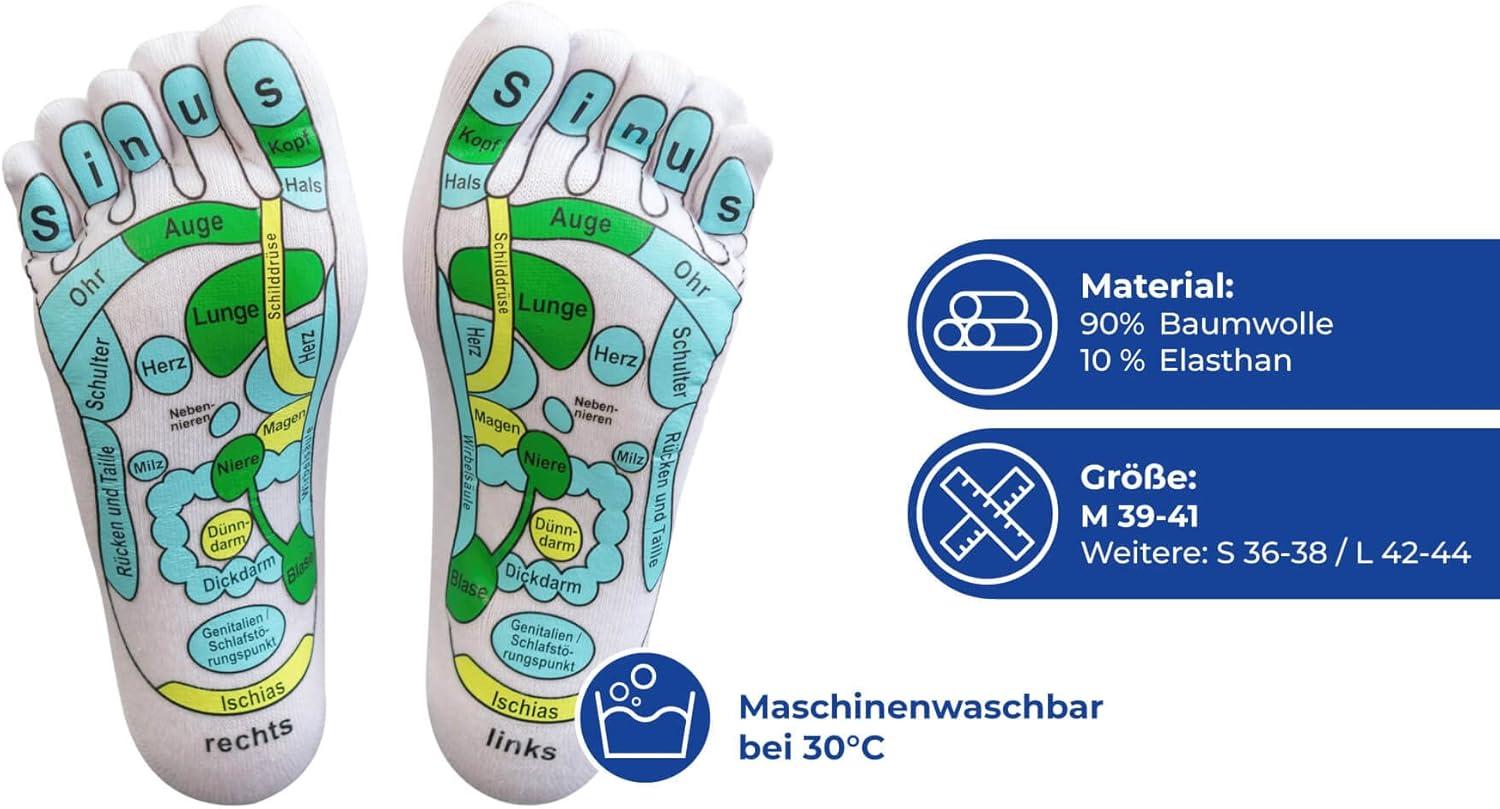 Maximex Foot Reflex Zone Massage Socks (Size 39-41) - Soothing ...