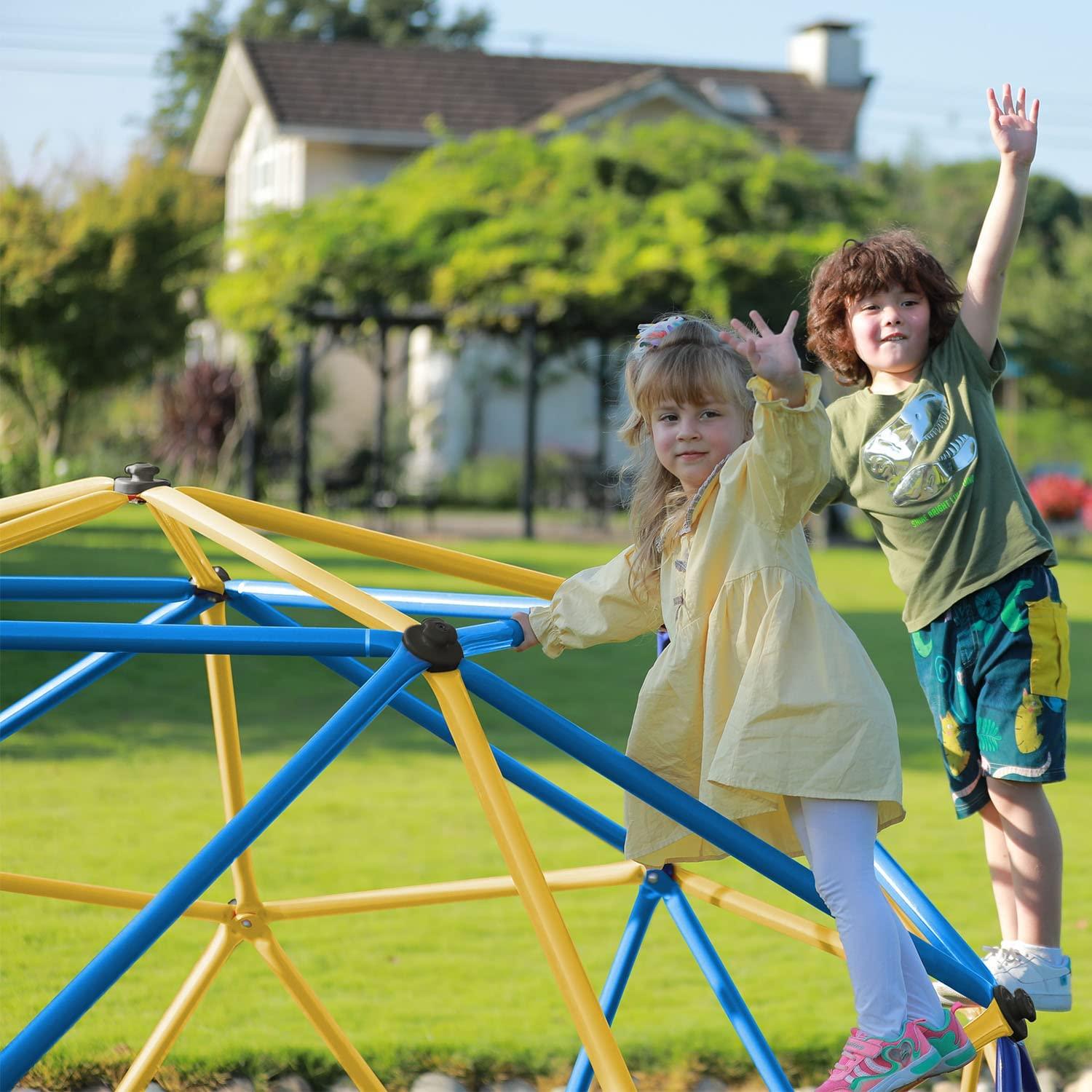 Zupapa 10FT Blue Dome Climber | Upgraded 2022 Decagonal Geo Jungle Gym ...