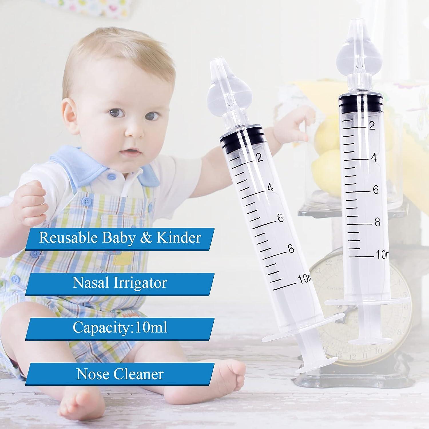 2PCS Professional Baby Nasal Aspirator Syringe Set with Tweezers for ...