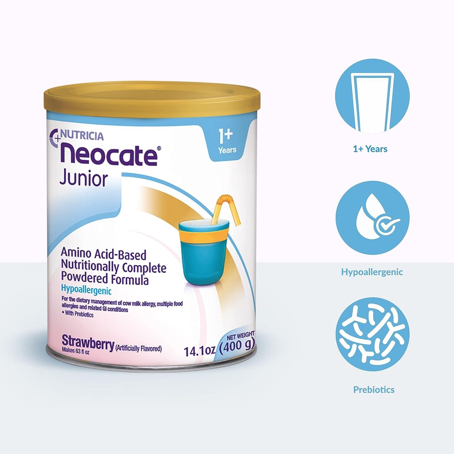 Neocate Junior Strawberry - Hypoallergenic Amino Acid Toddler Formula ...
