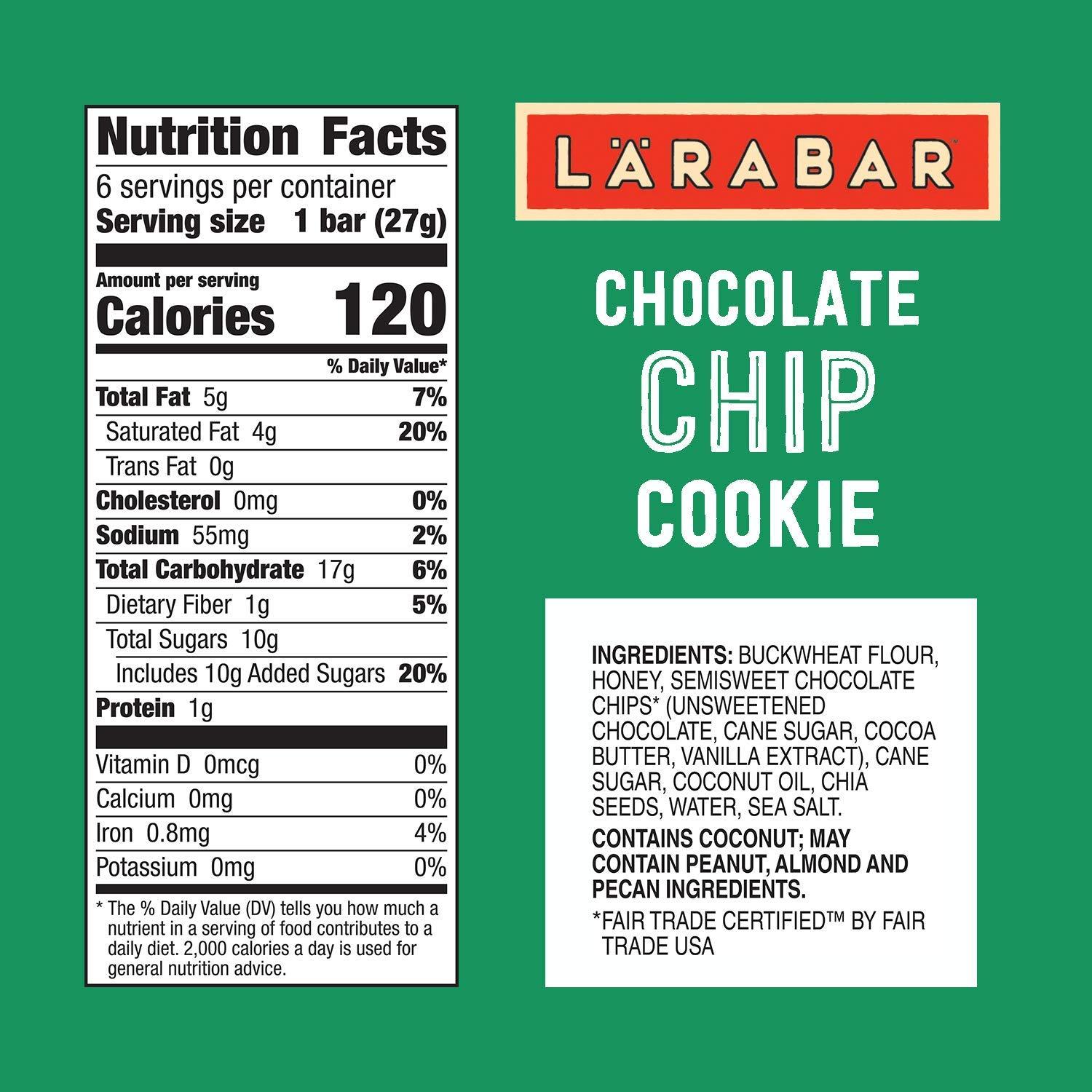 Larabar Kids Chocolate Chip Cookie Gluten Free Bar 0.96 oz - 6 ct ...