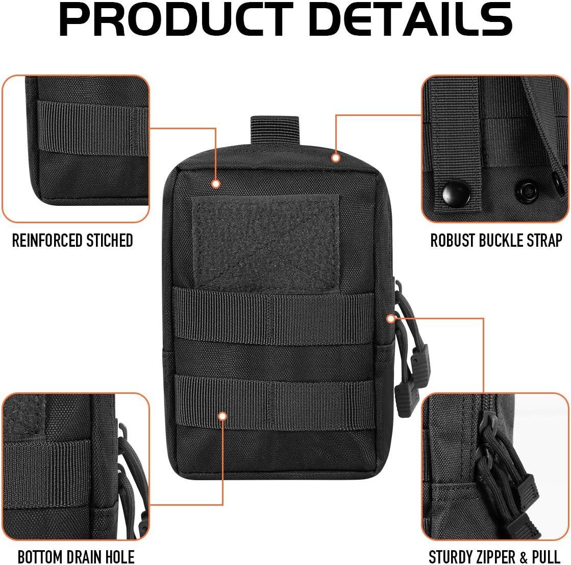 Gogoku 3-Pack Molle Pouch Combo - Water Bottle & Tactical Utility Waist ...