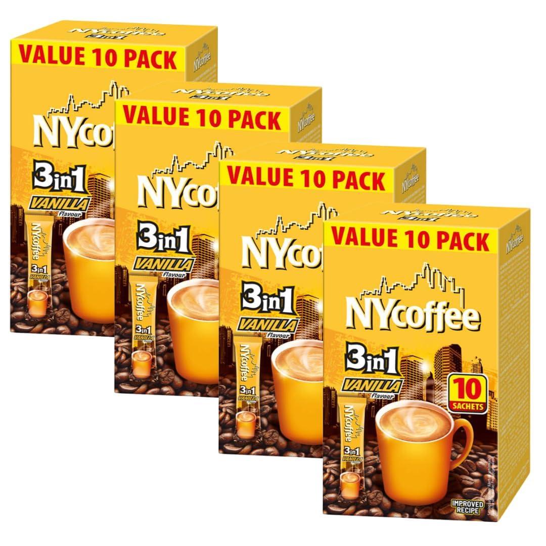 Coffee Bundle Consisting of NY Coffee 3 in 1 Vanilla 10 Sachets (4 Pack ...