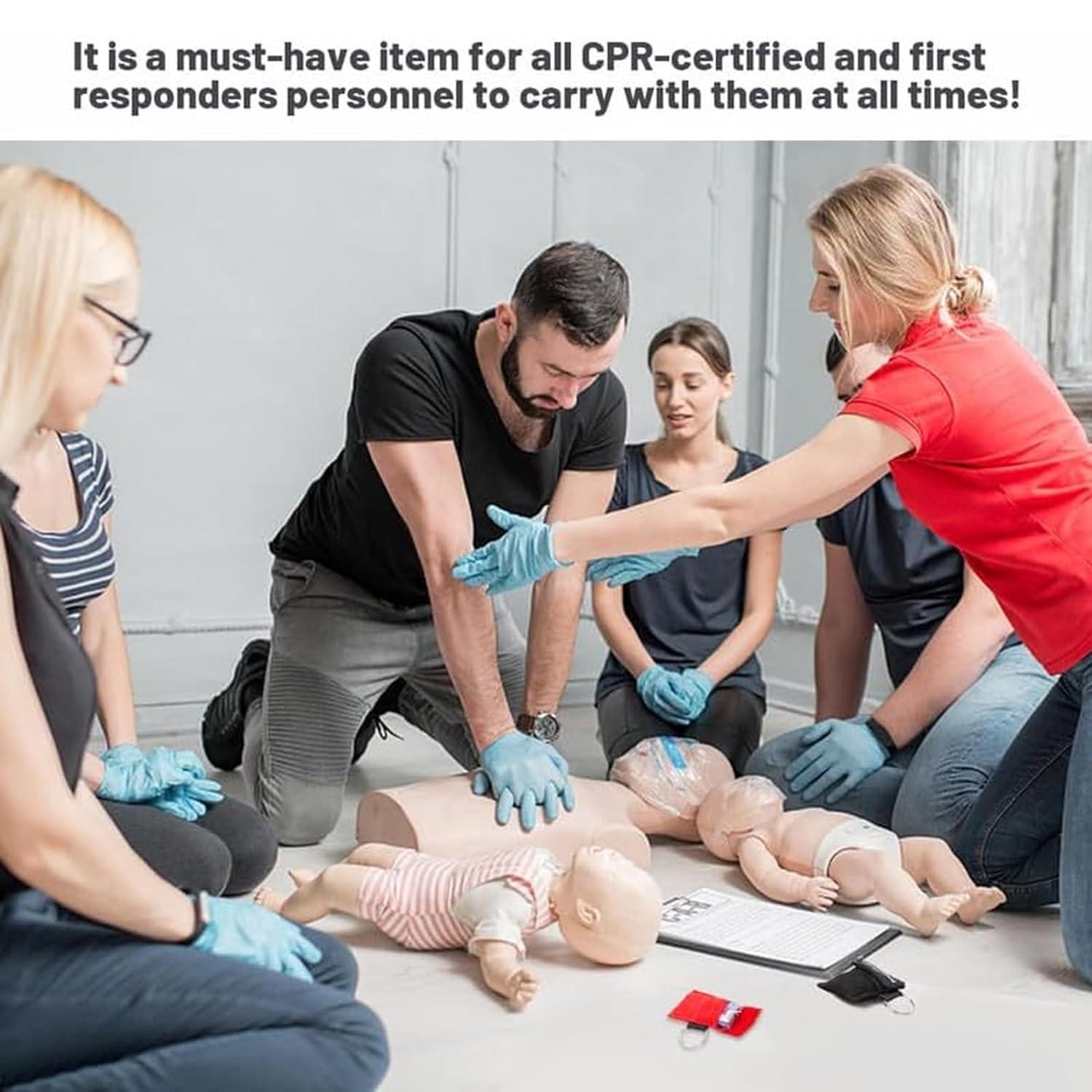 14-Piece CPR Ventilation Mask Set | First Aid Keychain Masks & Cloth ...