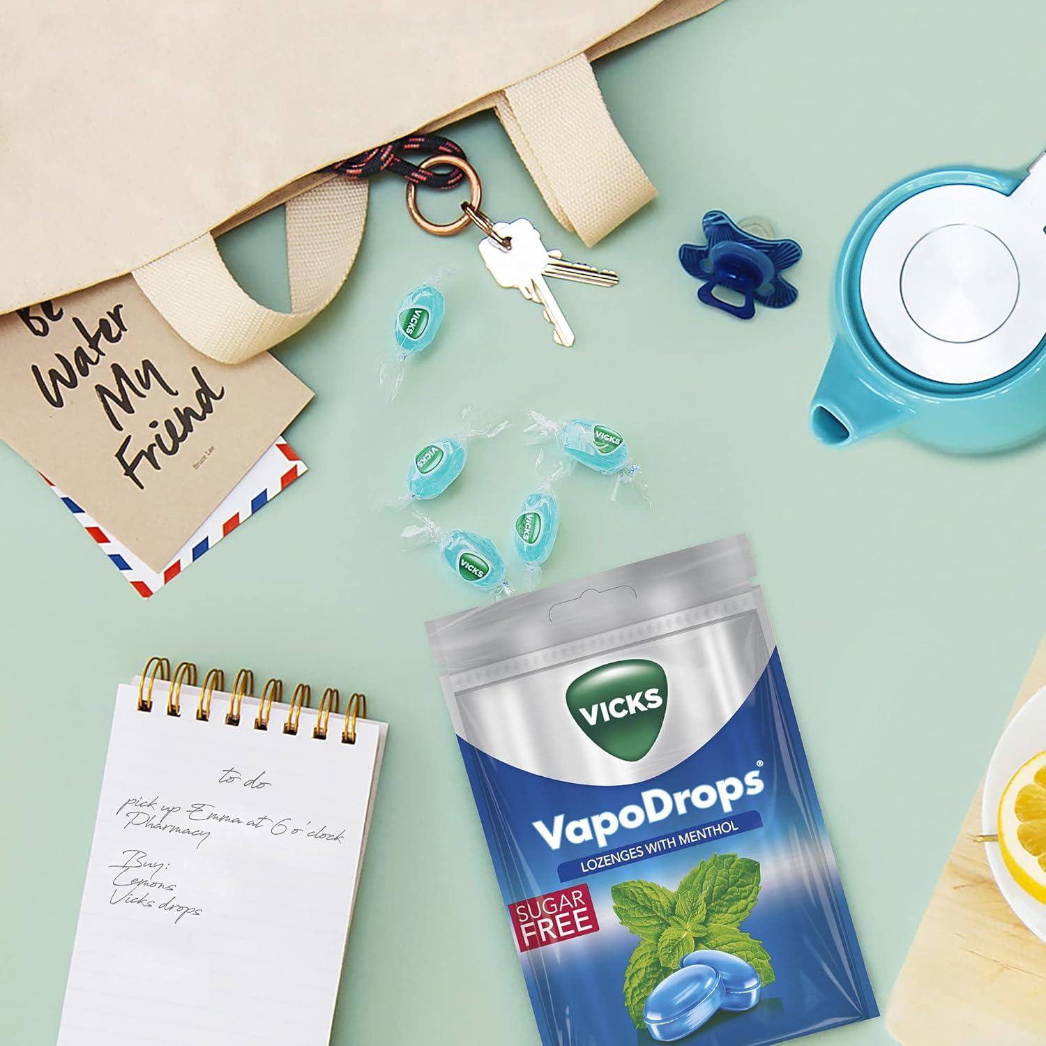 Vicks VapoDrops Menthol Classic Sugar-Free Lozenges 72g - Vegan ...