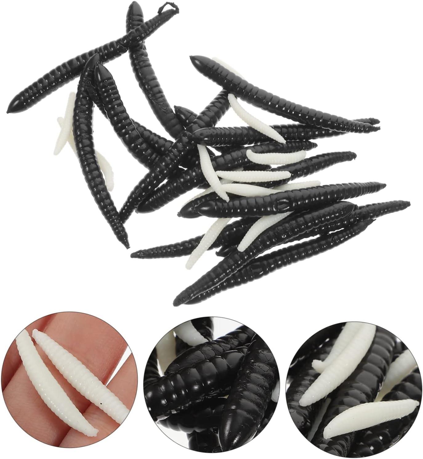 HOMSFOU 120 Pcs Simulated Maggot Toys Realistic Fake Maggots Trick ...