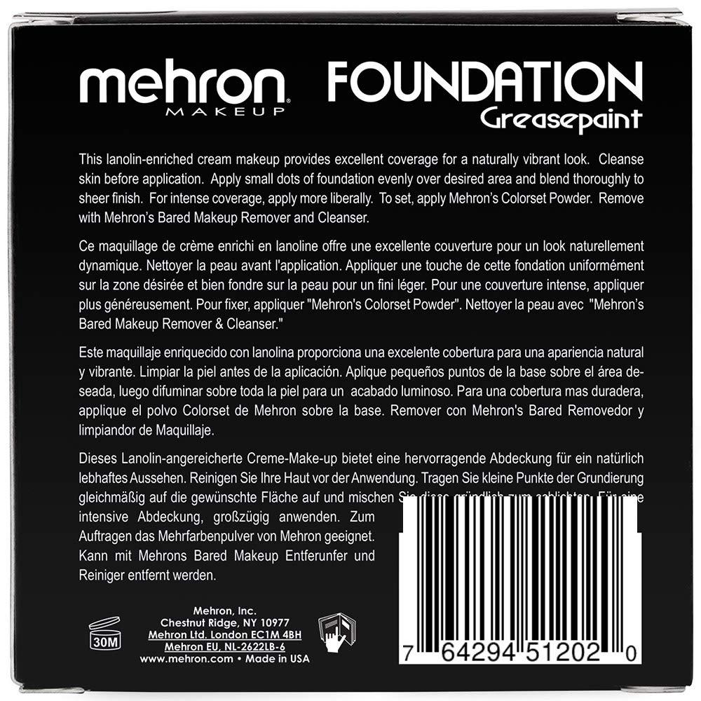 Mehron Greasepaint Foundation (1.25 oz) in Black - Long-lasting and ...