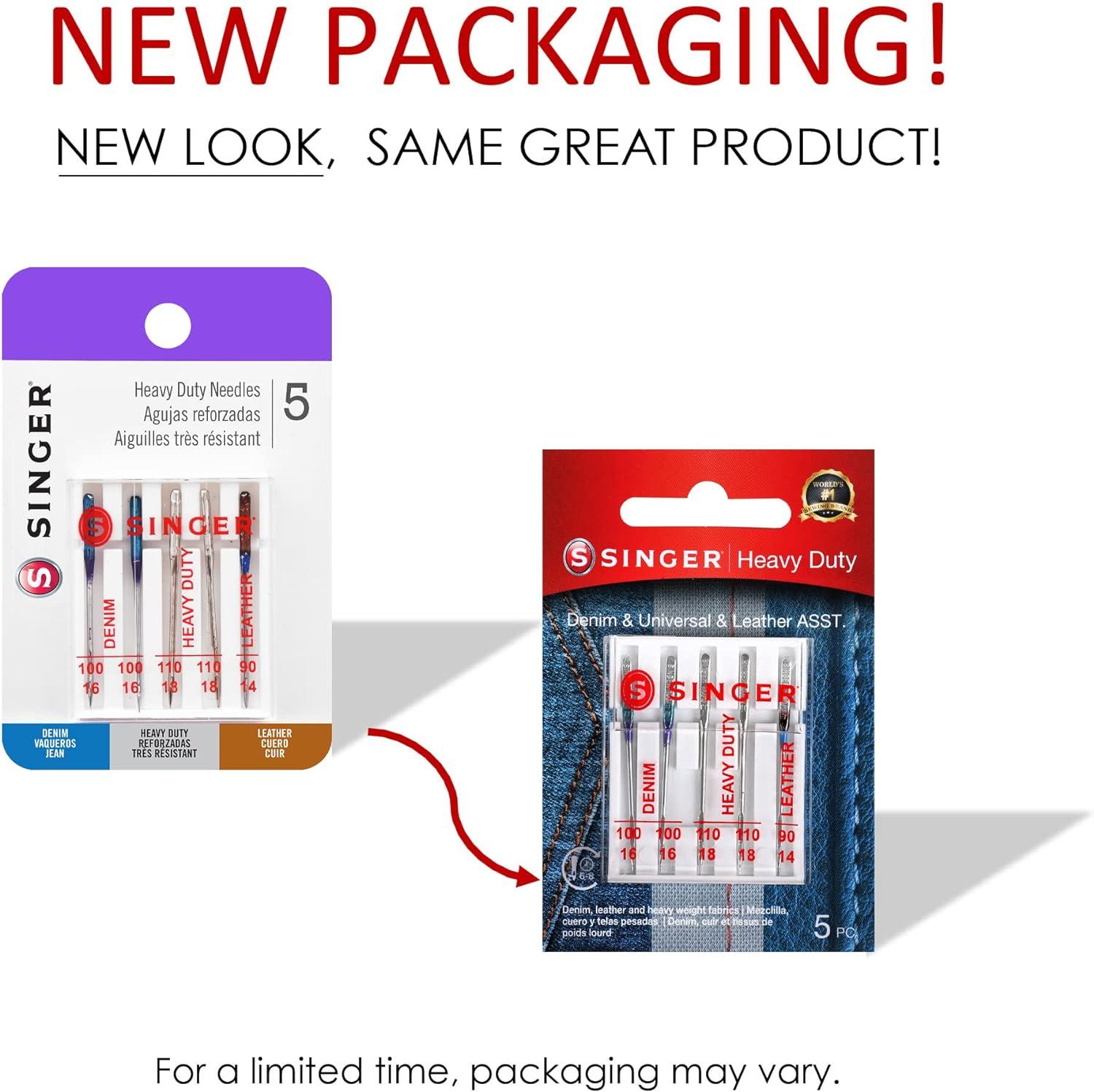 SINGER 04801 Heavy Duty Sewing Machine Needles - 5 Count | Universal ...