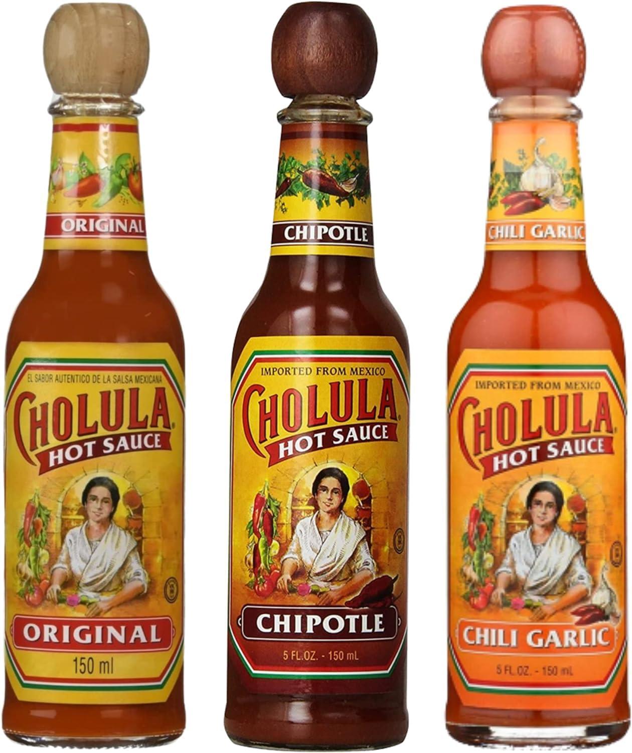 Cholula Hot Mexican Sauce - Original 150ml Chipotle 150ml & Chili ...