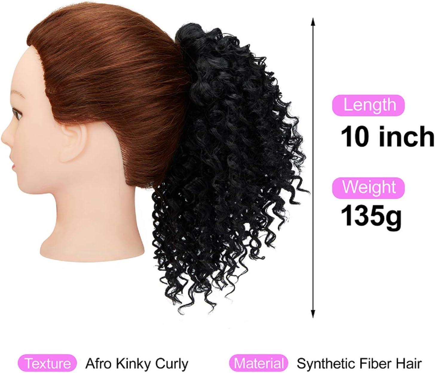 10 Inch Kinky Curly Drawstring Afro Ponytail Extension for Black Women ...