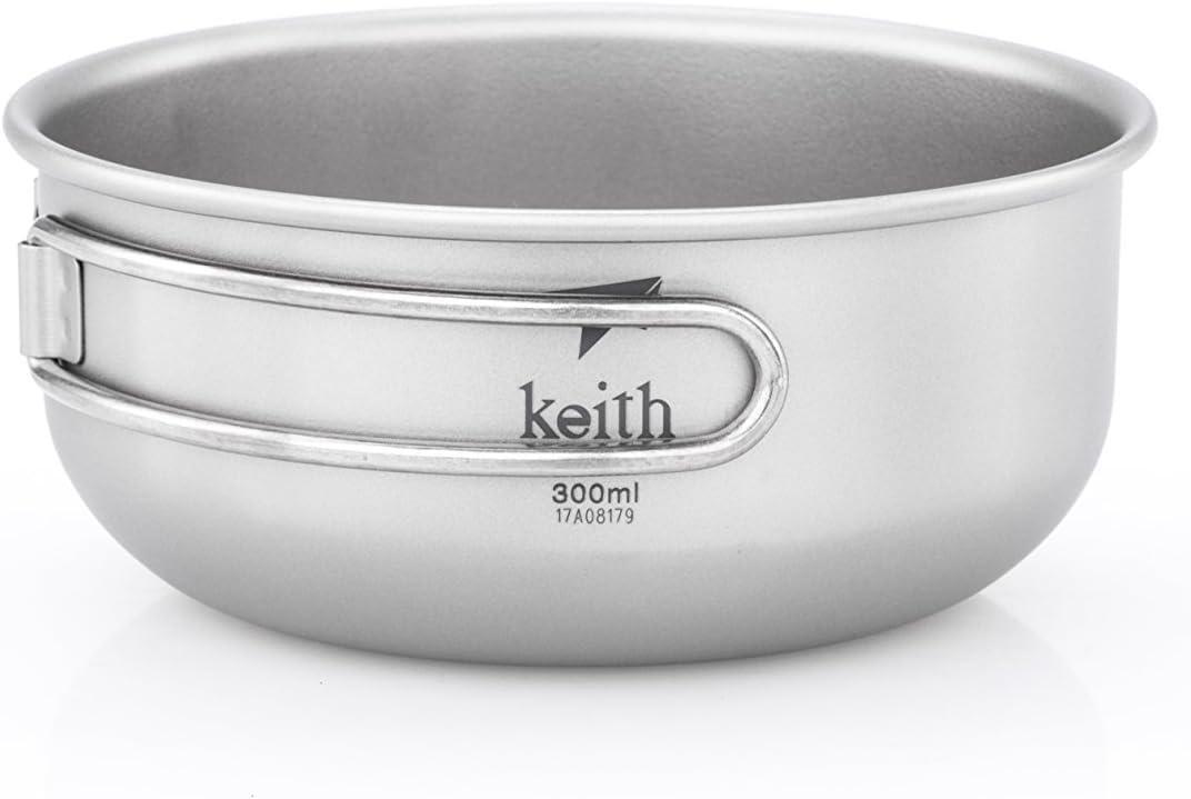 Keith Titanium Ti5323 Single-Wall Bowl - 10.1 fl oz | Folding Handle ...