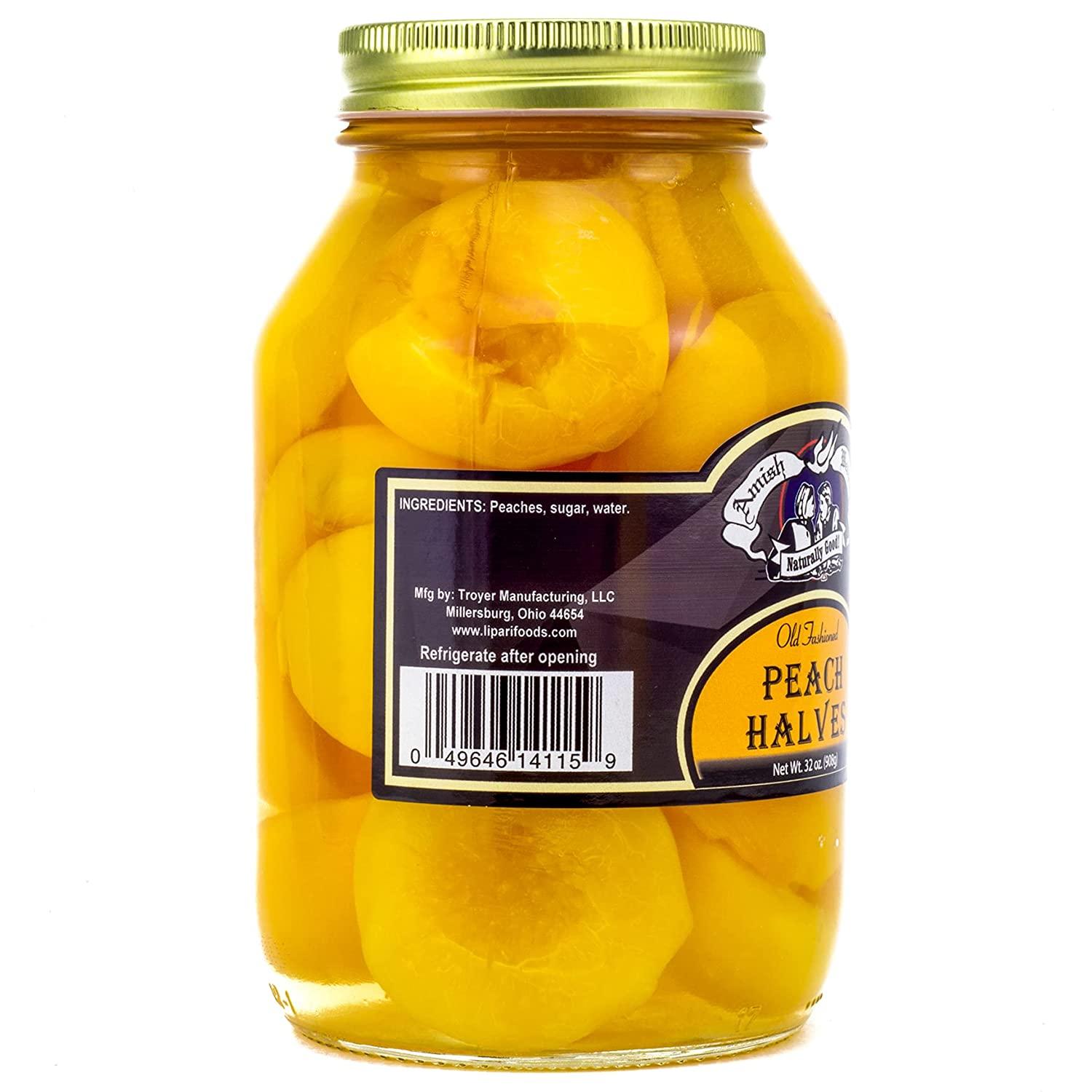 Amish Wedding Foods Old Fashioned Peach Halves - 2 x 32 oz Jars | Buy ...