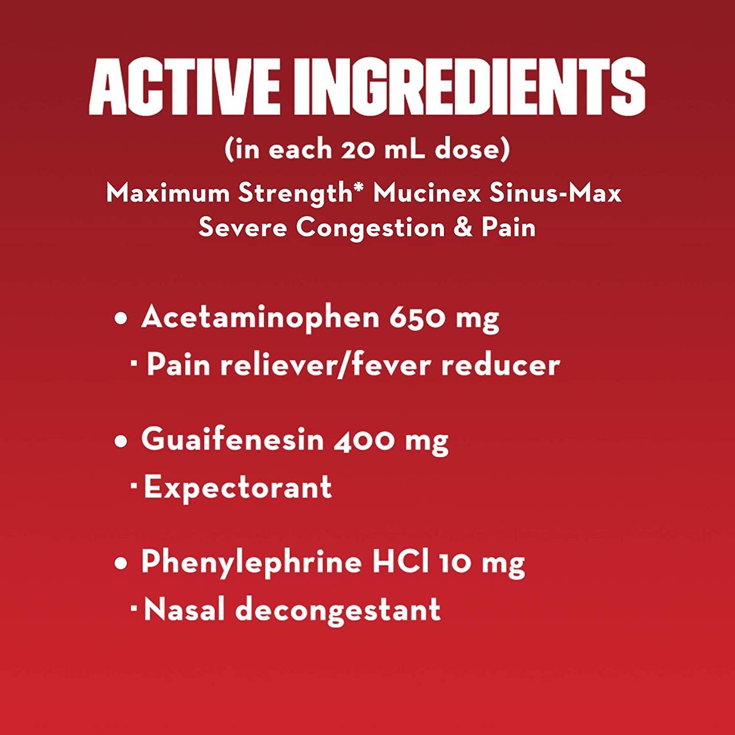 Mucinex Maximum Strength Sinus-Max Severe Congestion & Pain Nightshift ...