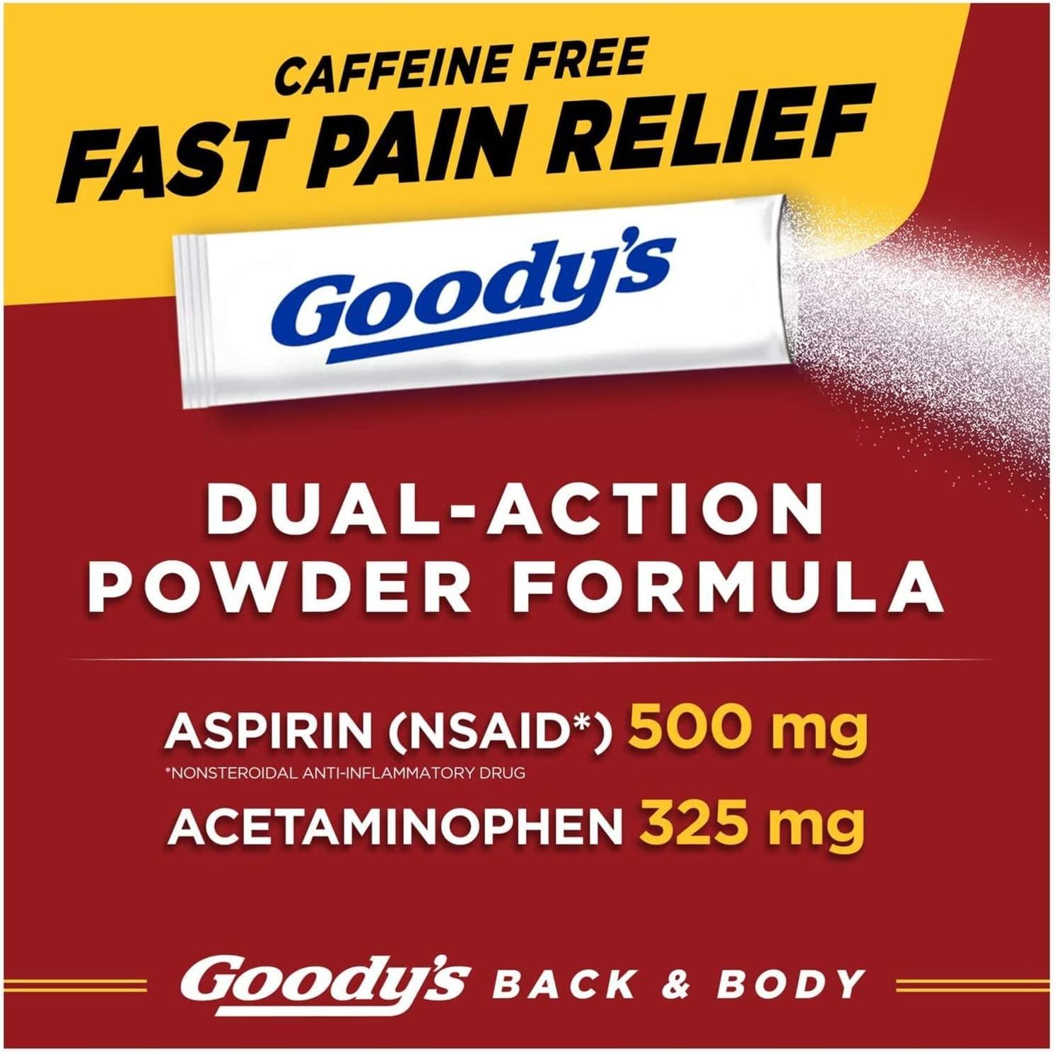 Goody's Back and Body Pain Relief Powder - 24 Dissolve Packs, 24 ...