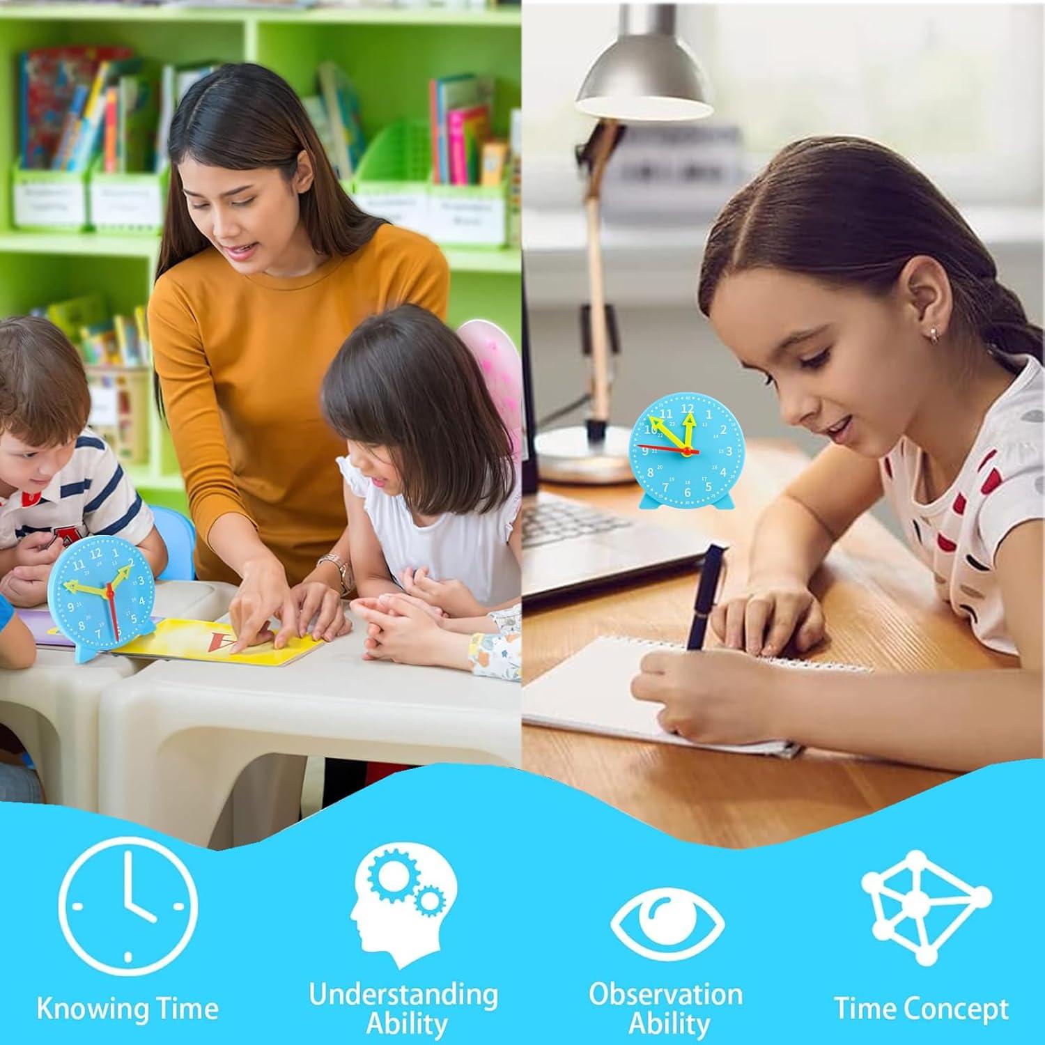 BVSRCP Learning Watch for Kids - 2-Piece Blue 24-Hour Clock for Early ...