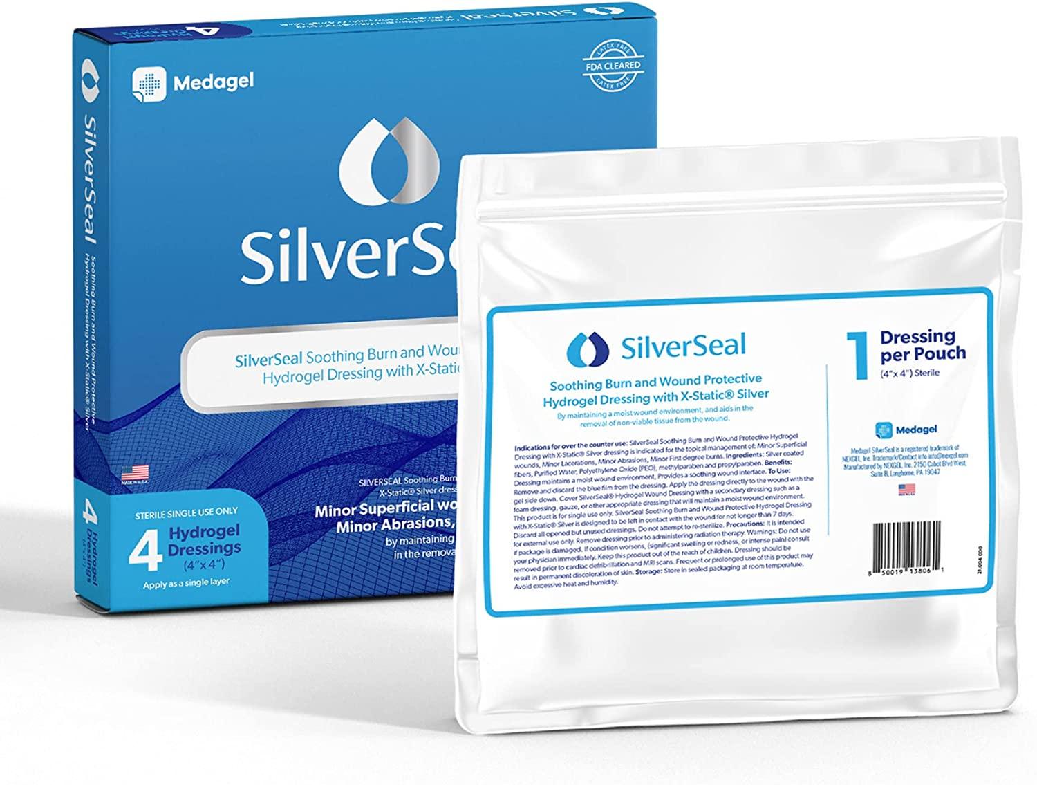 SilverSeal Burn and Wound Dressing | Hydrogel Pads with X-Static Silver ...