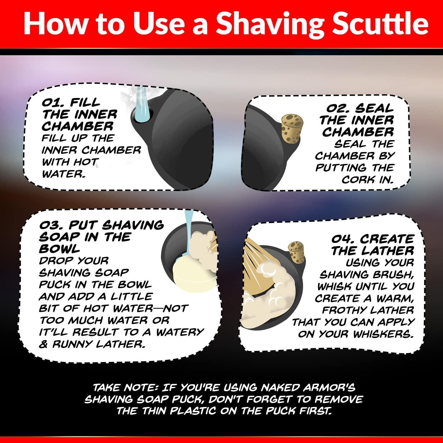 Savanna Shaving Scuttle Mug Kit - Porcelain Shaving Bowl with Soap ...