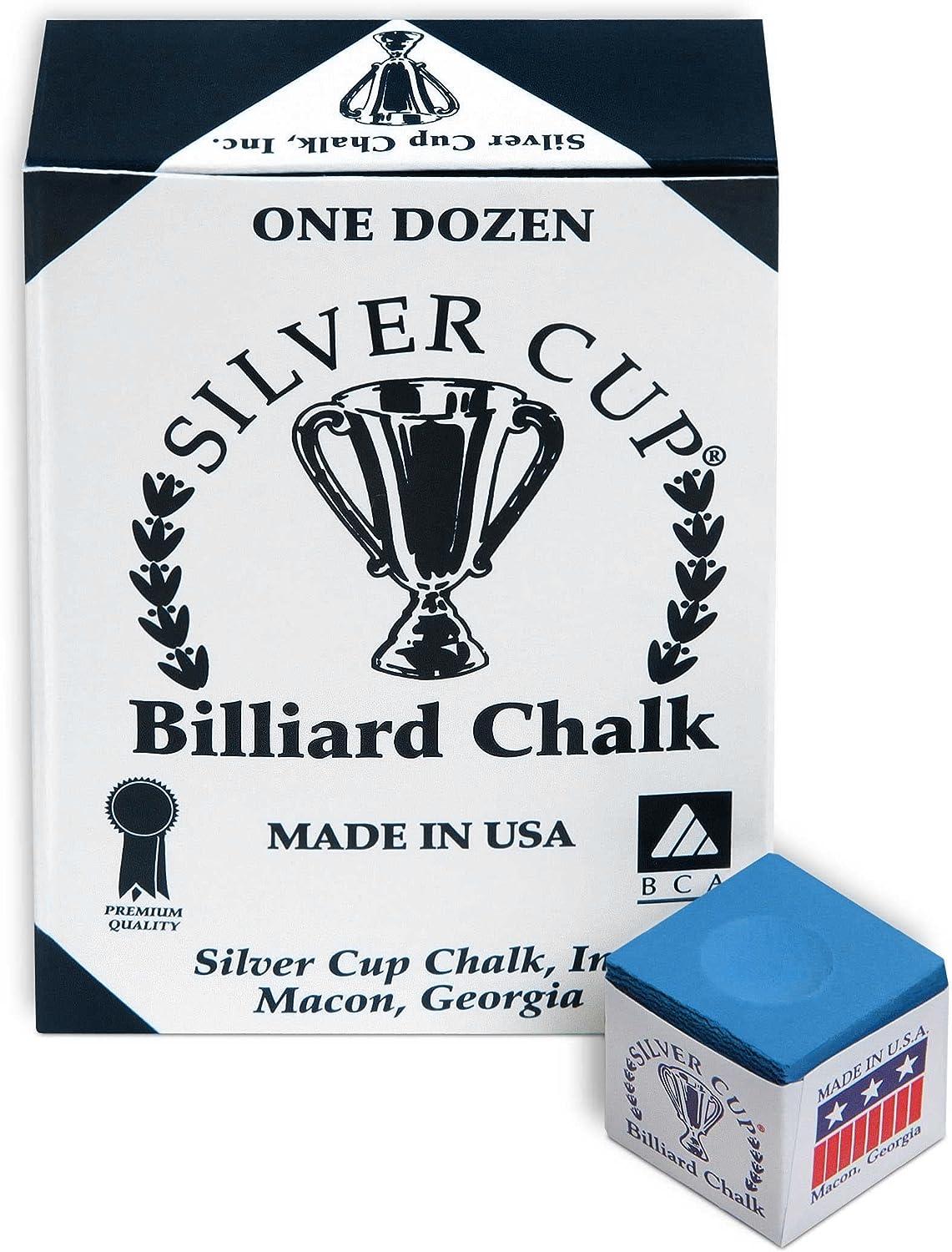 Silver Cup Tournament Blue Pool Cue Chalk - 1 Dozen Pack | Buy Now with ...