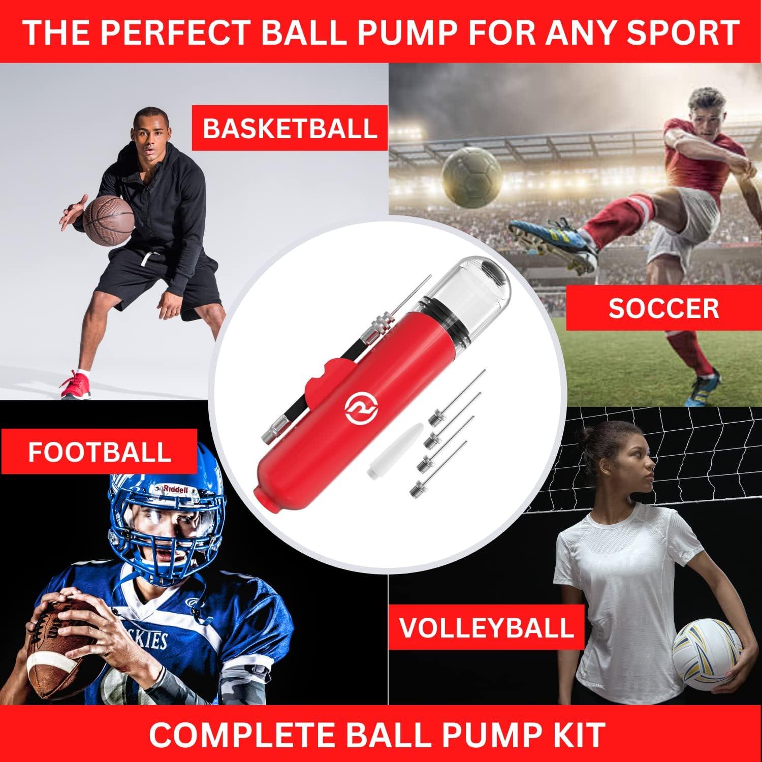 Hand Pump for Balls with 5 Needles - Fast Inflation for Basketball ...