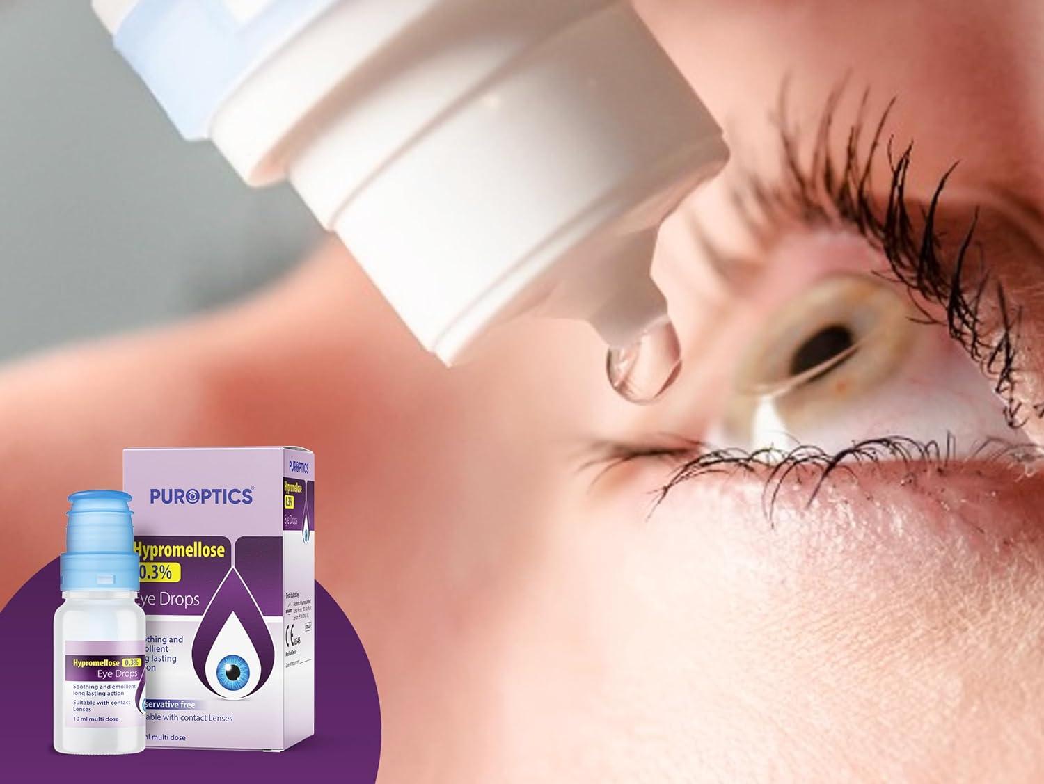 Puroptics Hypromellose 0.3% Preservative Free Eye Drops for Dry Eyes ...