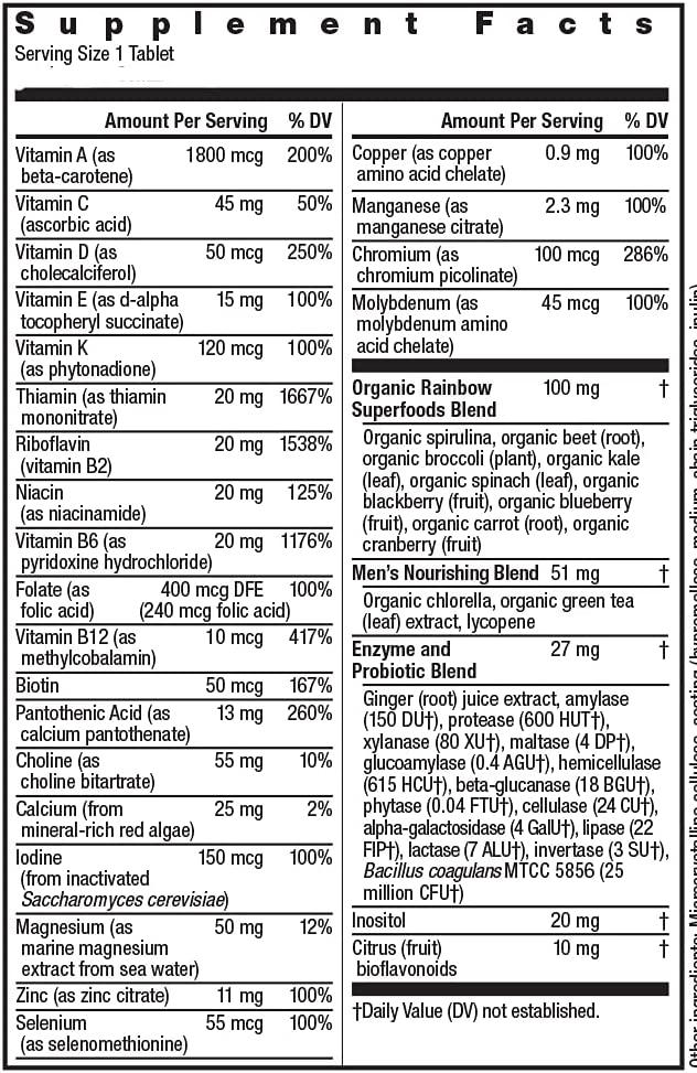 Rainbow Light Men's One Multivitamin - High Potency Vitamin C, D & Zinc ...