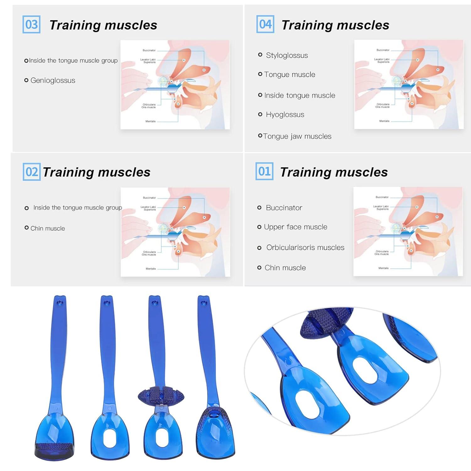 4-Piece Tongue Muscle Trainer | Enhance Oral Skills & Strength ...