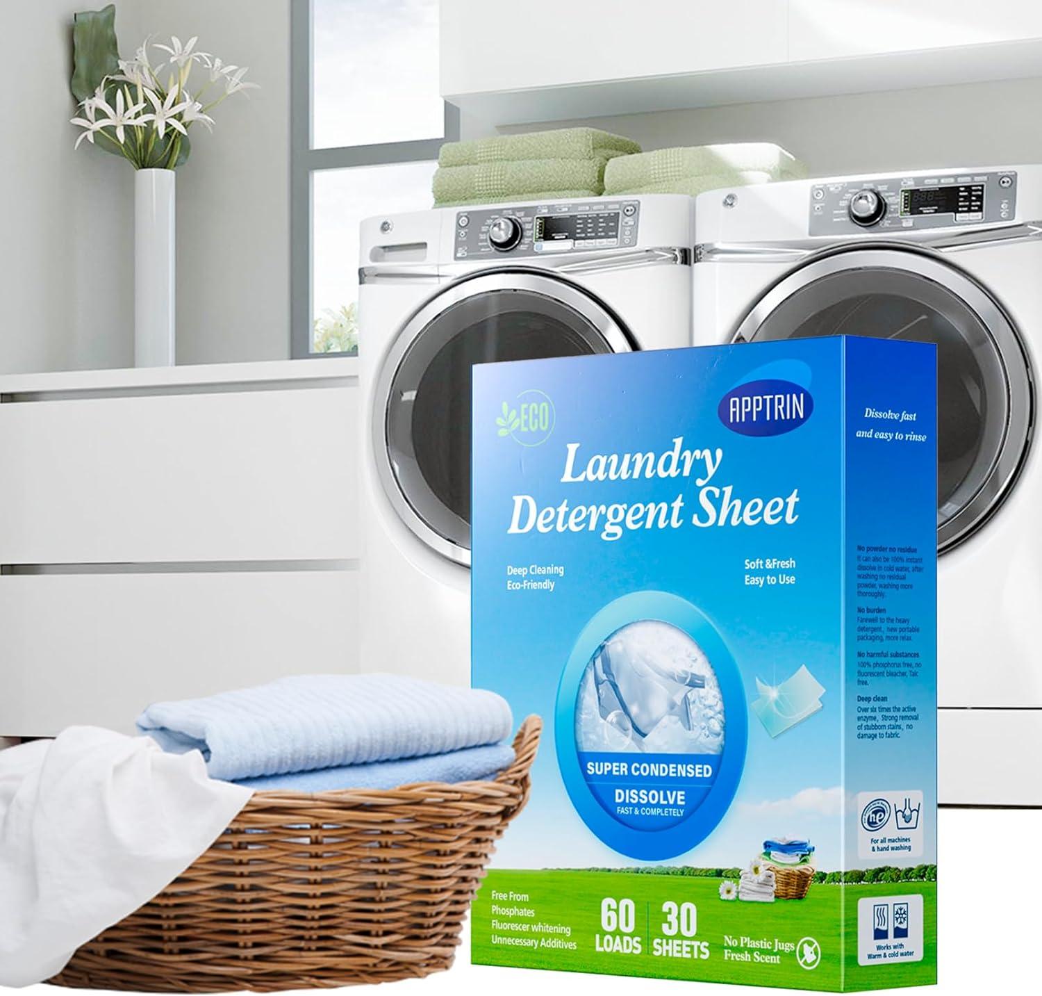 APPTRIN Laundry Detergent Sheets Ultra Concentrated Laundry Strips ...