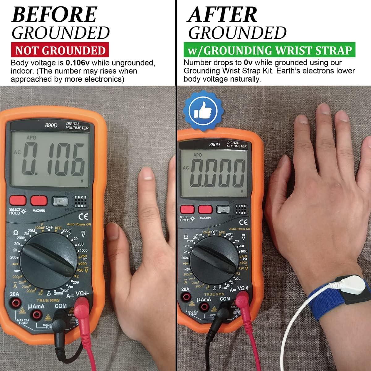 Earthing Pro Grounding Wrist Strap X2 with Straight Grounding Cable (4 ...