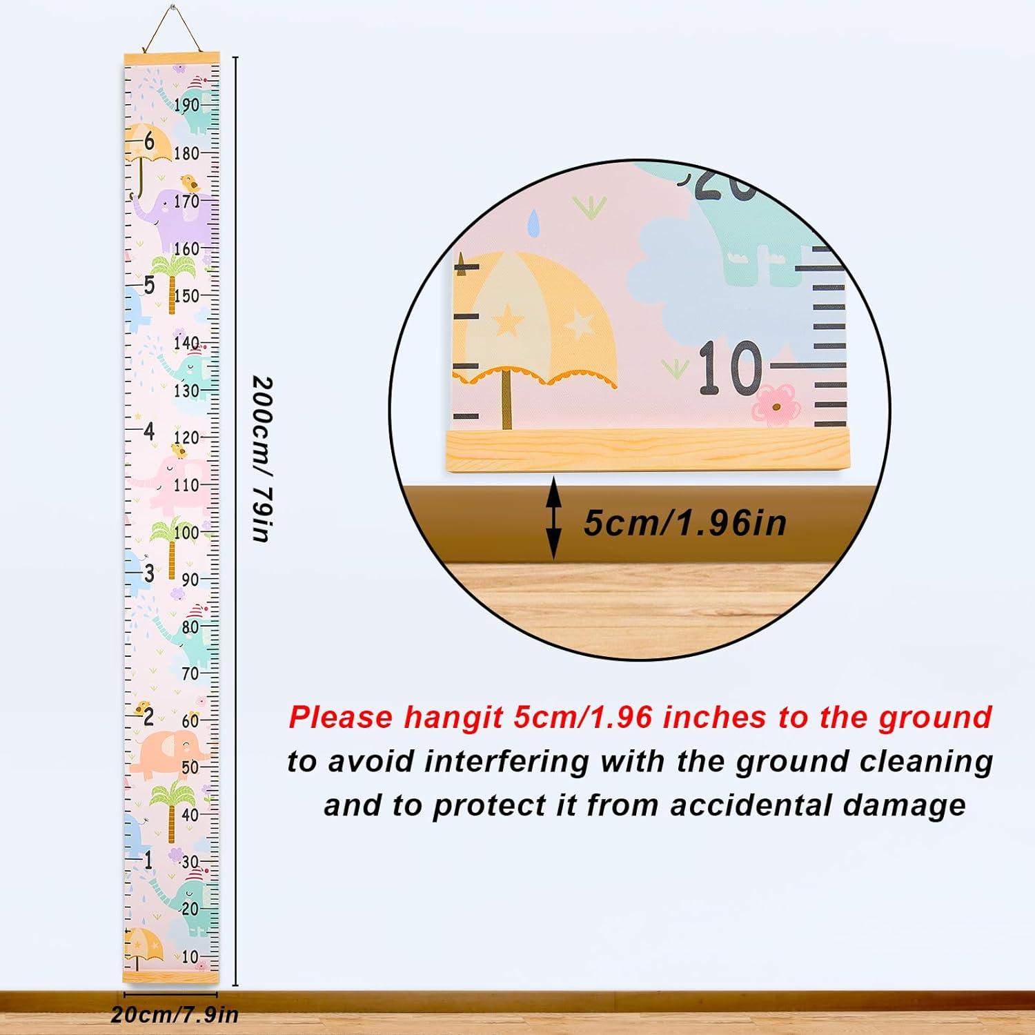 MHJY Kids Growth Chart - Wooden Ruler Height Measure Wall Chart 7.9'' x ...