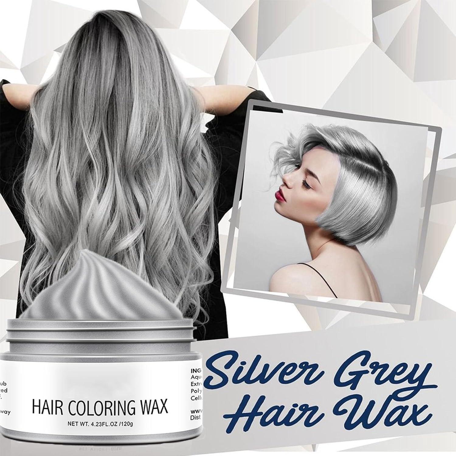 Temporary Grey Hair Wax - Instant Silver Gray Dye for Parties Cosplay ...