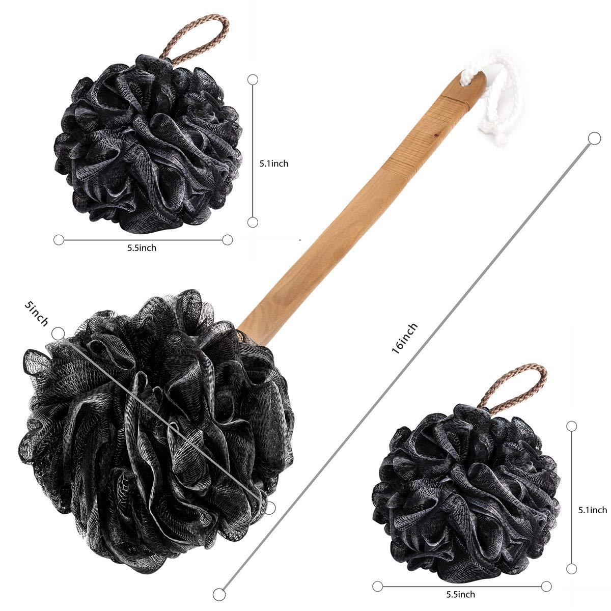 Weijie Long Handled Loofah Back Scrubber 3 Pack - Exfoliating Bath ...