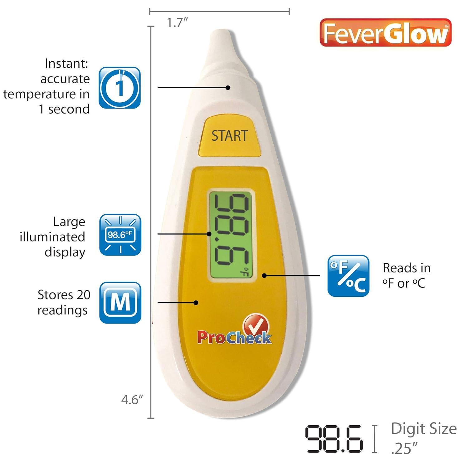 Instant Ear Thermometer with Glowing Fever Indicator | Accurate & Fast ...