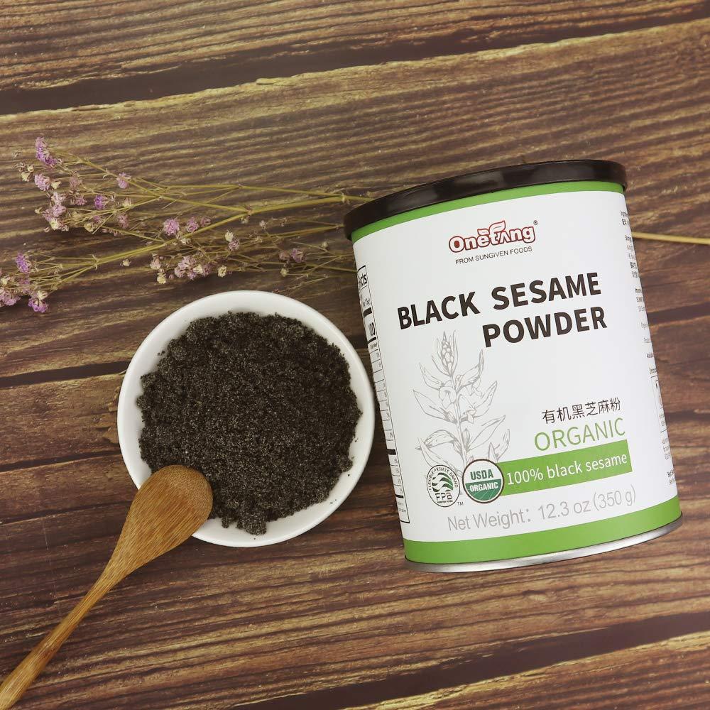 ONETANG Organic Black Sesame Powder 12.36 Oz - Sugar-Free, Low Temp ...