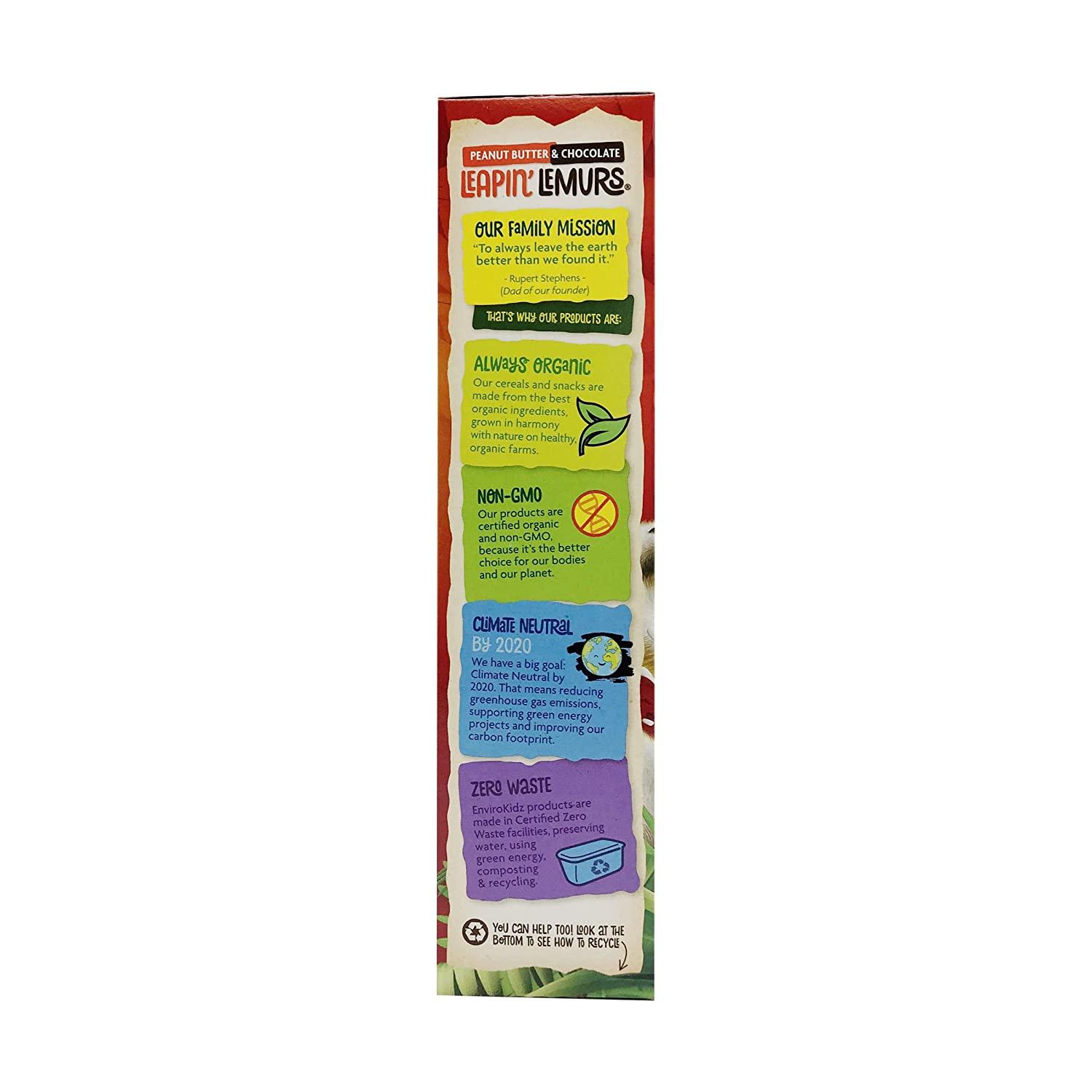 Leapin Lemurs Peanut Butter & Chocolate Organic Cereal | 10 Oz Box ...