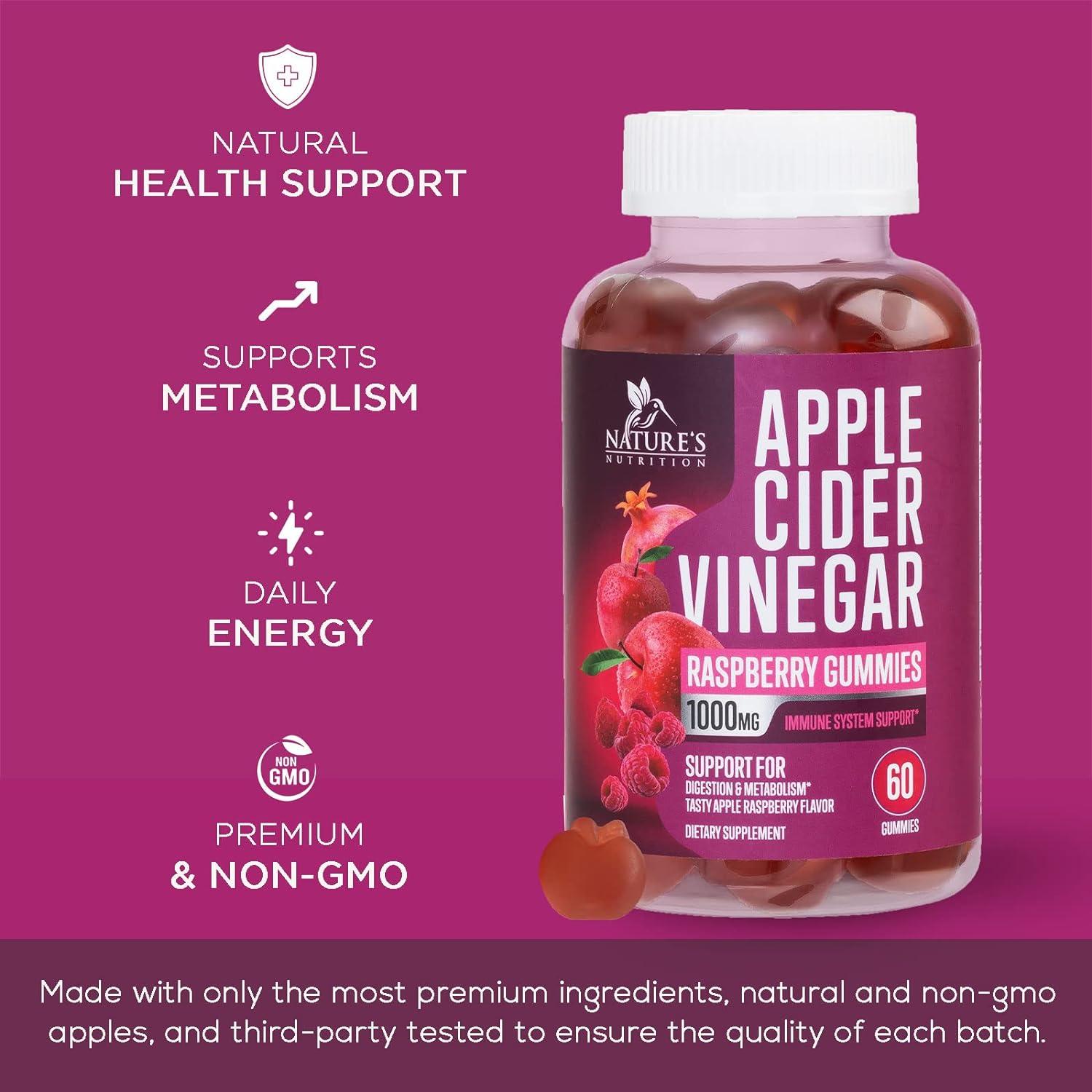 Apple Cider Vinegar Gummy Vitamins 1000mg for Weight Loss & Cleanse ...