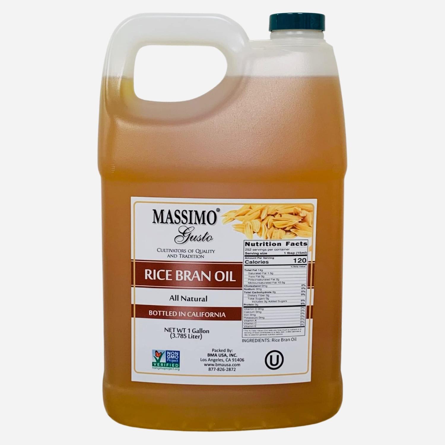 Massimo Gusto Rice Bran Oil - 1 Gallon (128 FL OZ) - Premium Food ...