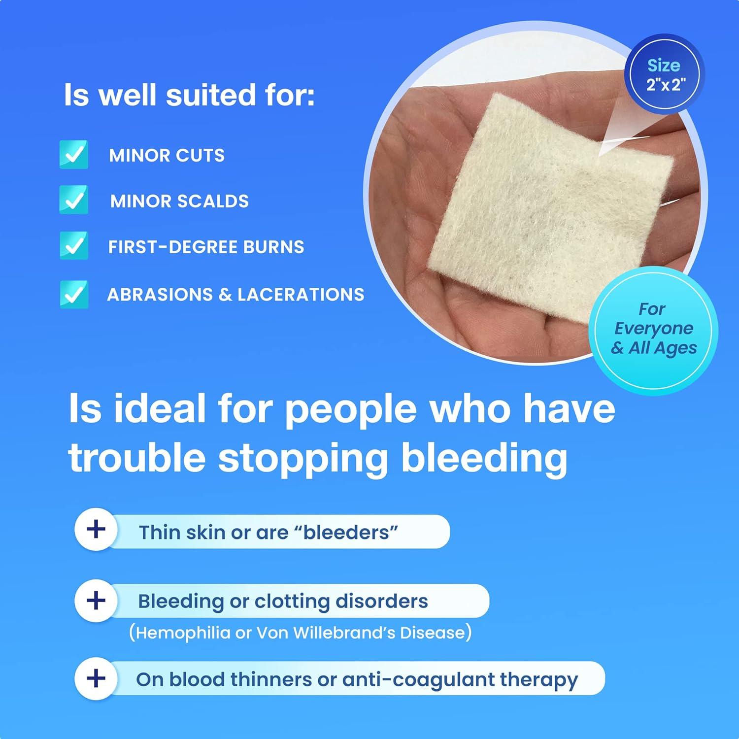 AllaQuix Large Stop Bleeding Pad - Professional Hemostatic Gauze for ...