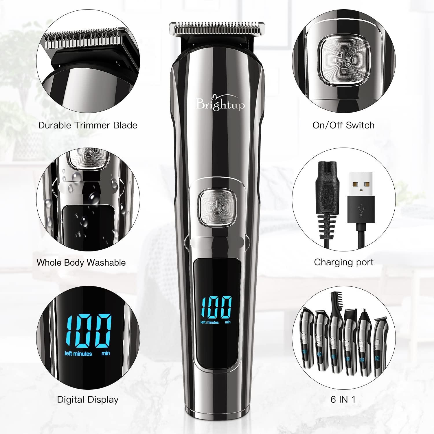 Brightup Beard Trimmer for Men - Cordless Hair Clippers & Grooming Kit ...