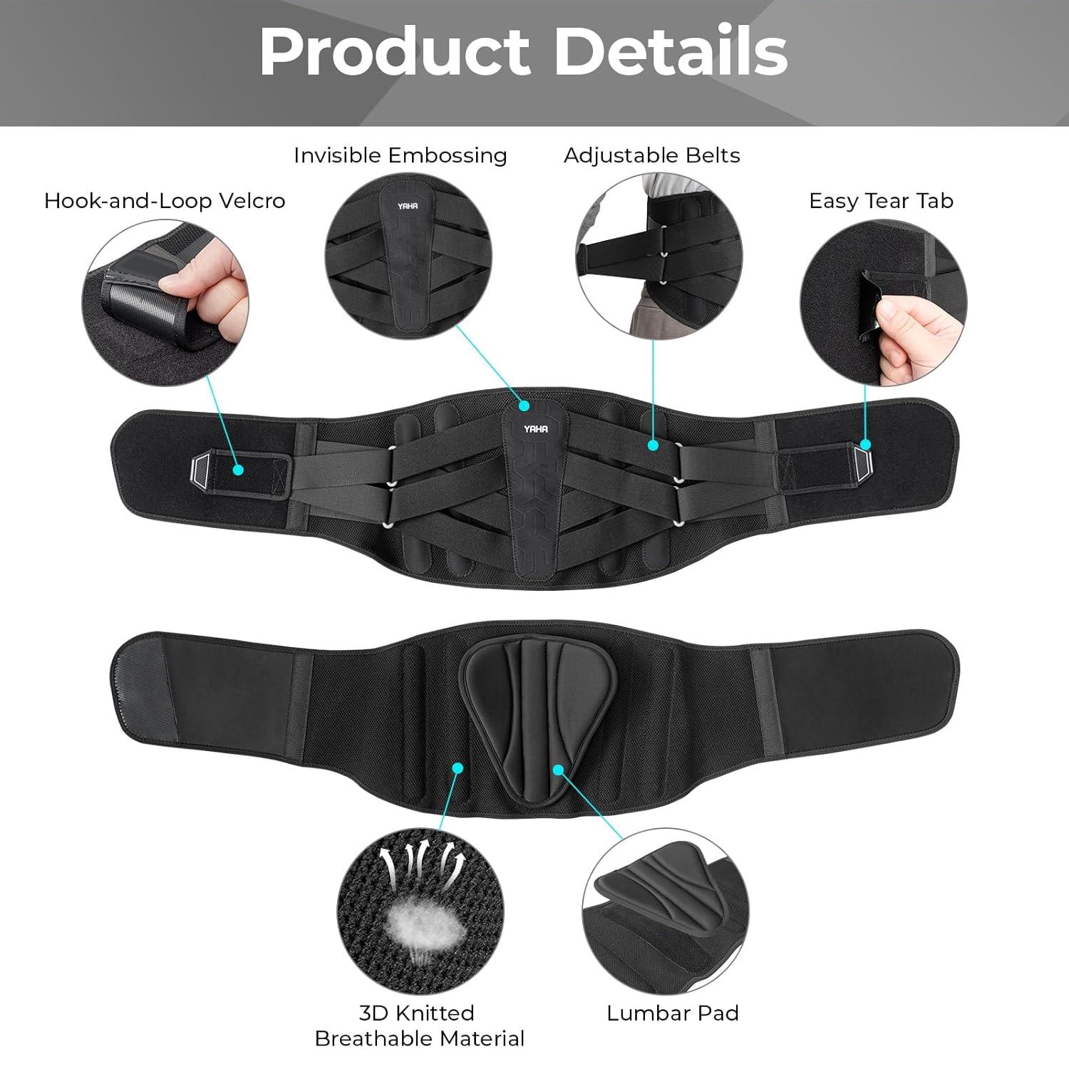 YAHA Back Brace for Lower Back Pain - Ergonomic Lumbar Support Belt for ...