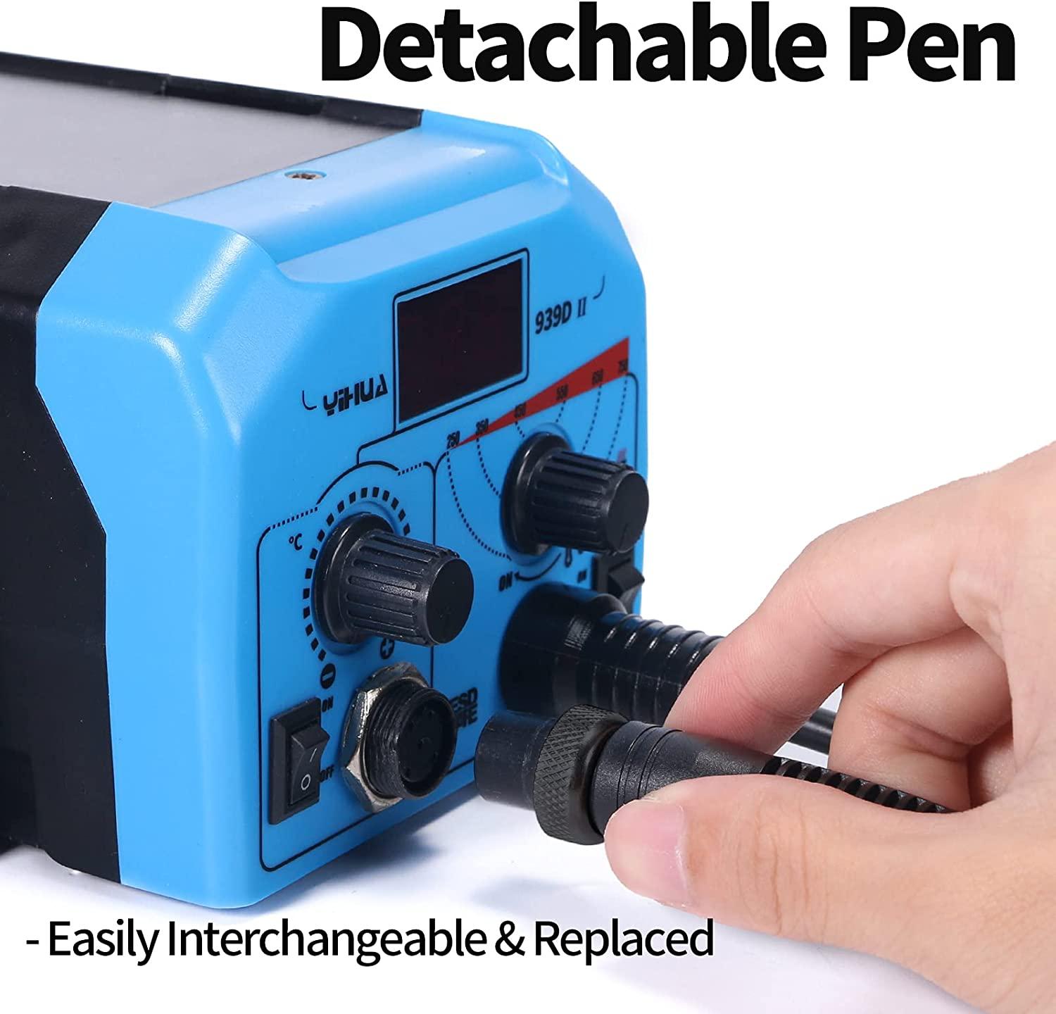 YIHUA 939D-II Pyrography Pen Wood Burning Kit Station 2-in-1 Solid ...