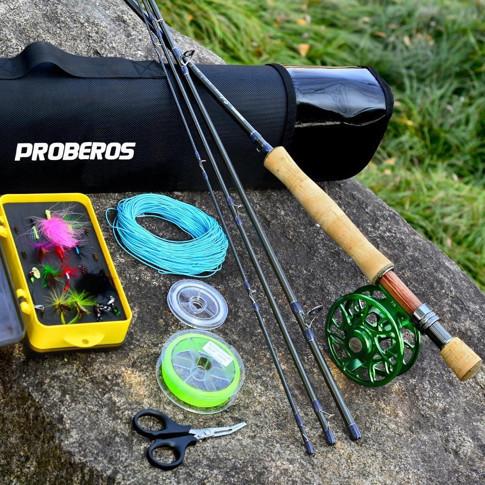 Proberos Fly Fishing Combo - Complete 5/7 Fly Rod and Reel Package with ...